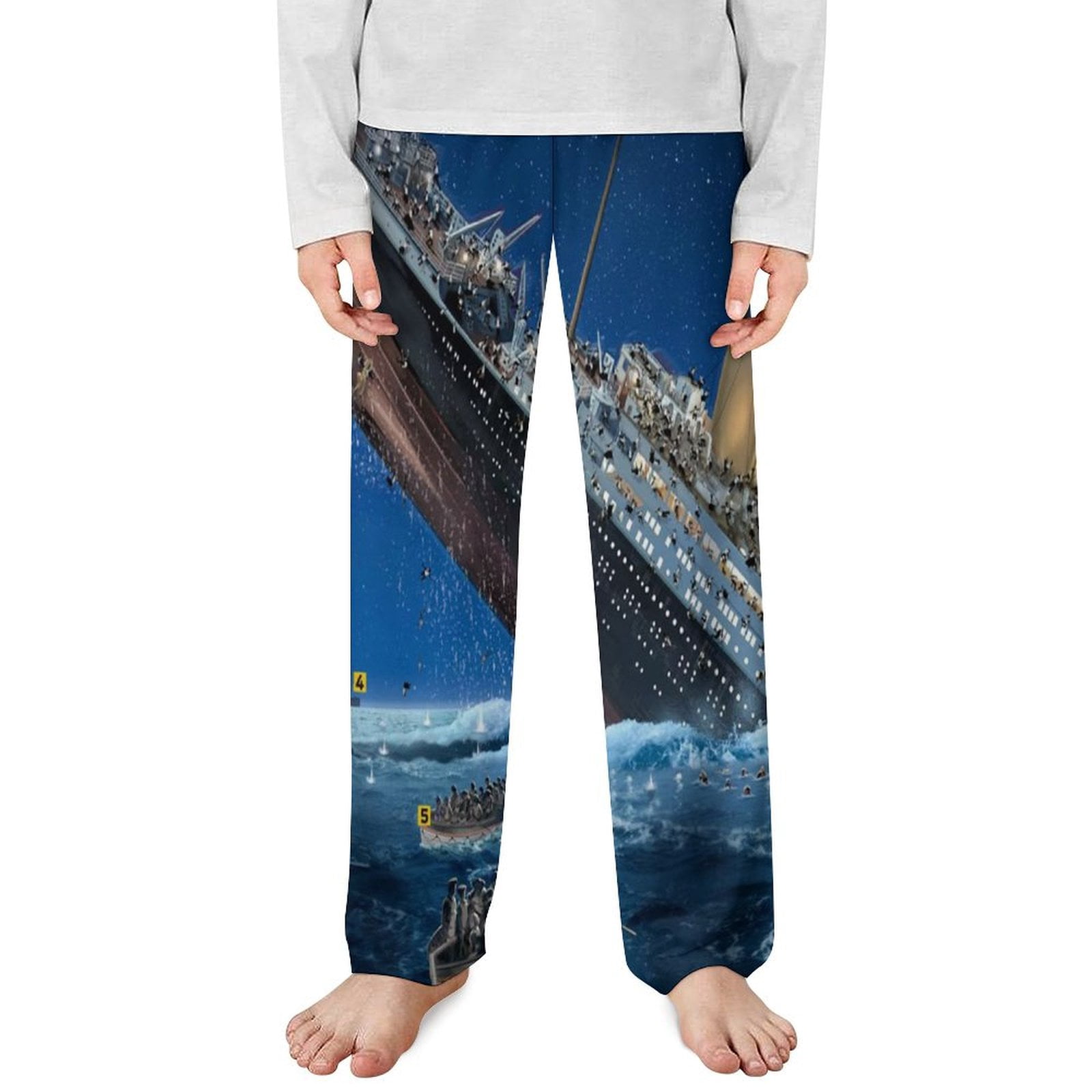 Kids Titanic Pajama Pants Cartoon Long Pj Pants Cute Elastic Waist ...
