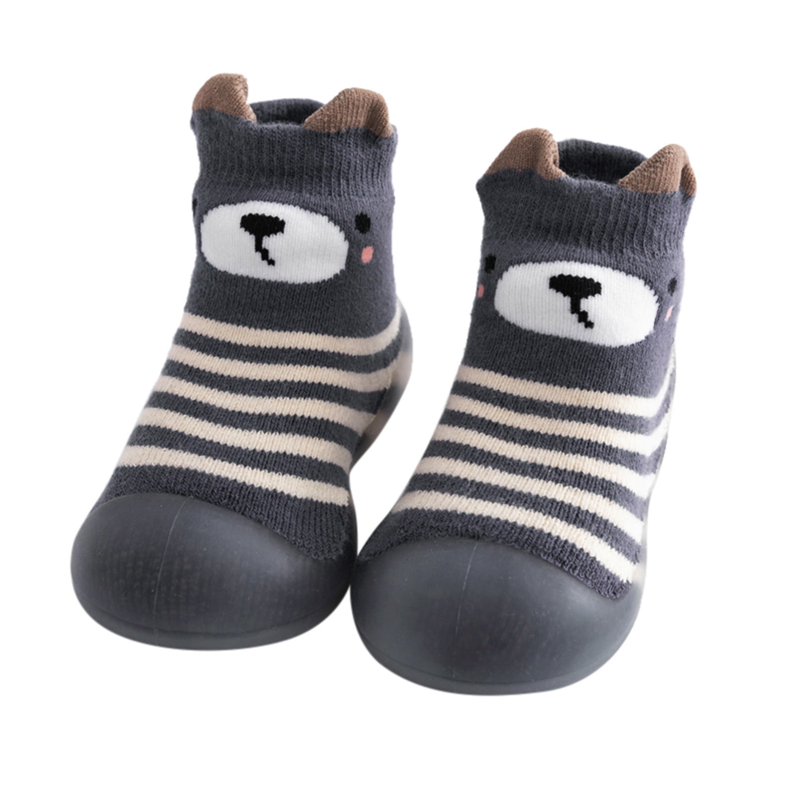 Kids Toddler Baby Boys Girls Solid Warm Knit Soft Sole Rubber Shoes ...