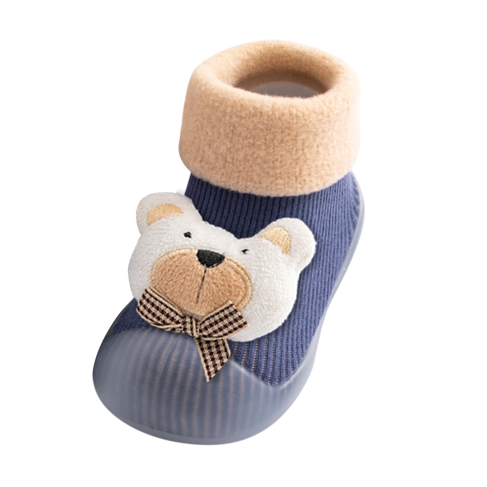 Kids Toddler Baby Boys Toddler Slippers with Grippers Girls Solid Warm ...