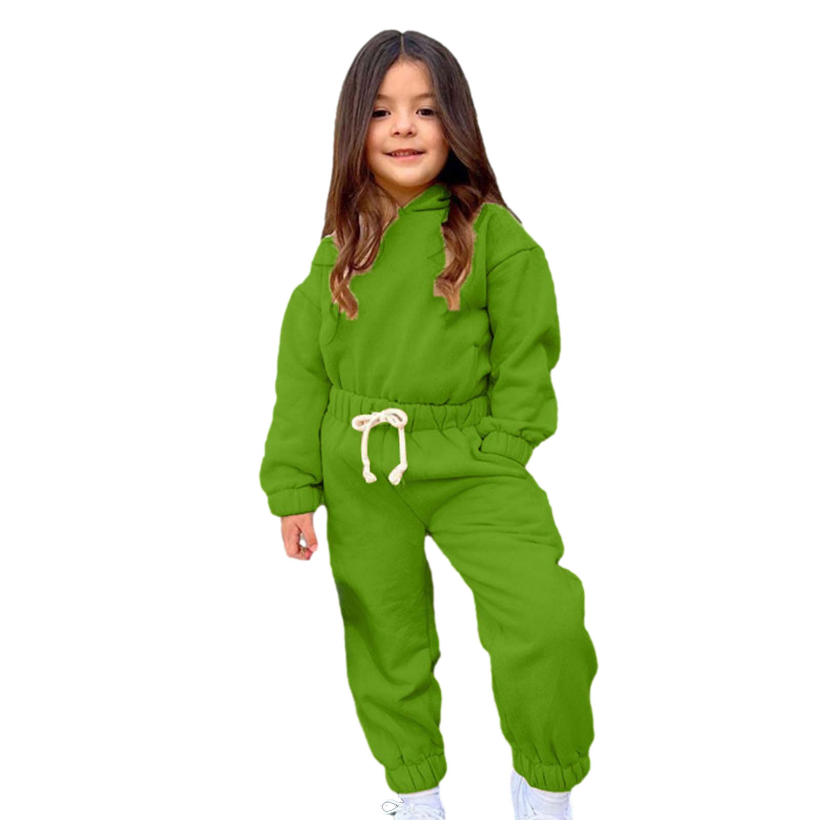 Kids Toddler Baby Girl 2PCS Tracksuit Set Solid Color Hoodies ...