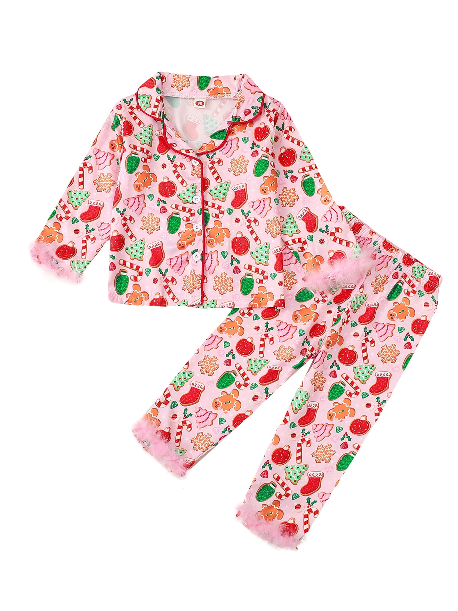 Kids Toddler Girls Christmas Pajamas Set, 12 18 24 Months 2T 3T 4T 5T ...