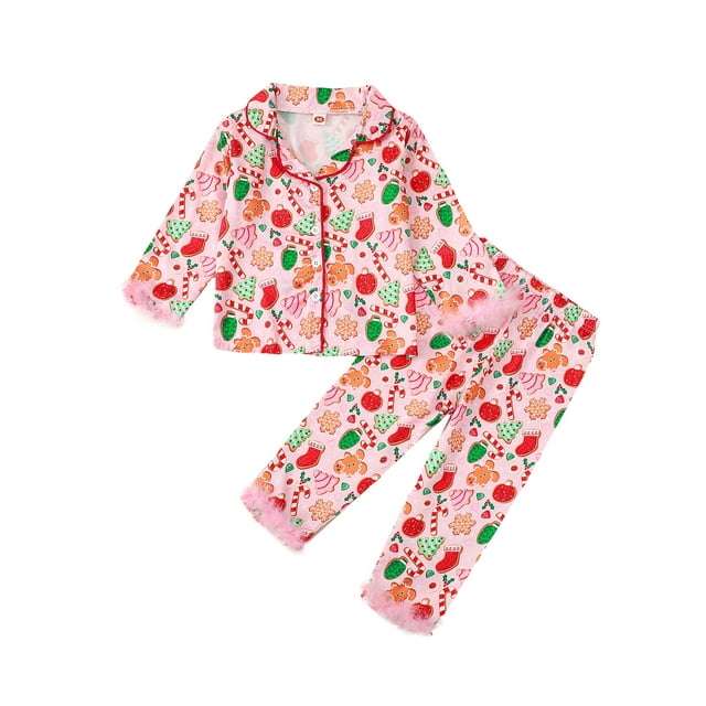 Kids Toddler Girls Christmas Pajamas Set, 12 18 24 Months 2T 3T 4T 5T ...