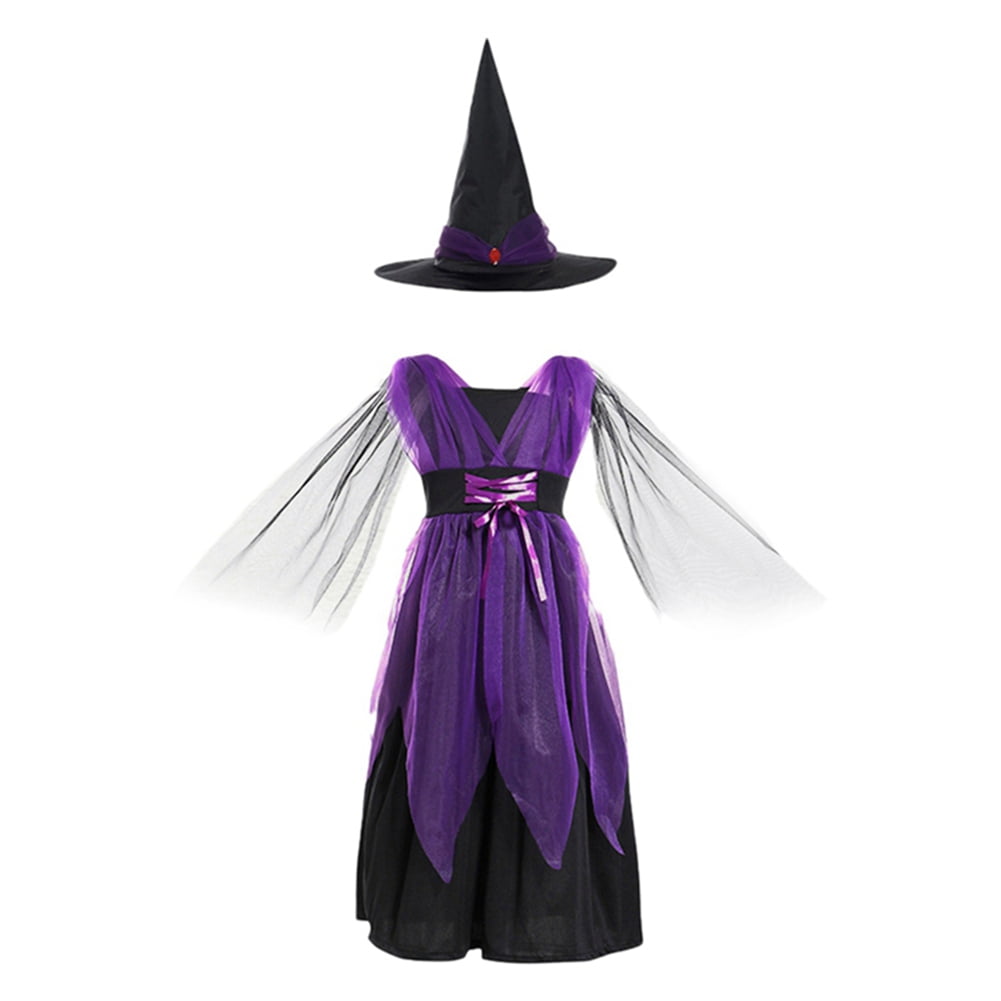 Kids Toddler Girls Witch Dress Costume for Halloween Party Dress Up ...