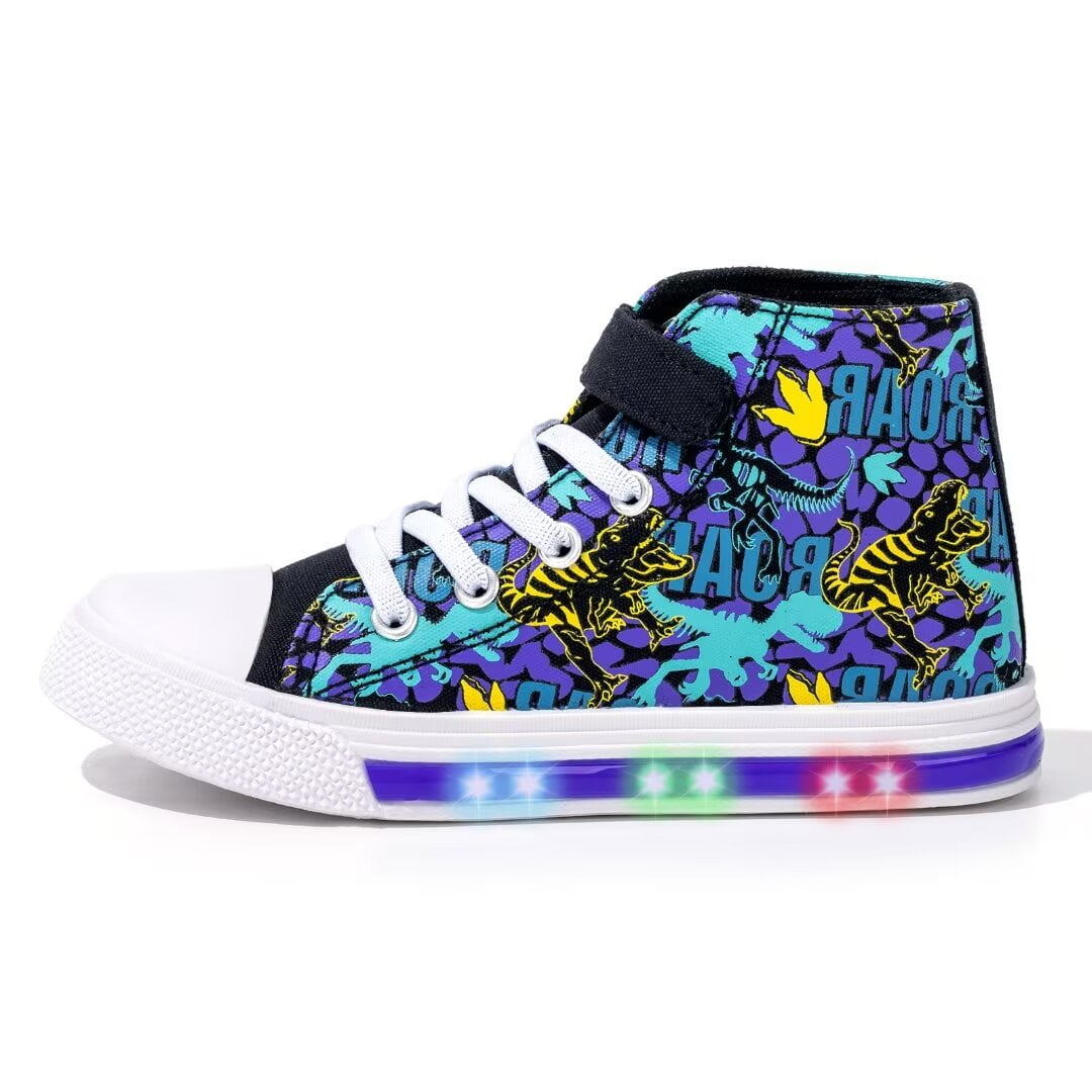 Kids Toddler High Top Sneakers Boys Girls Light Up Shoes Child Easy ...