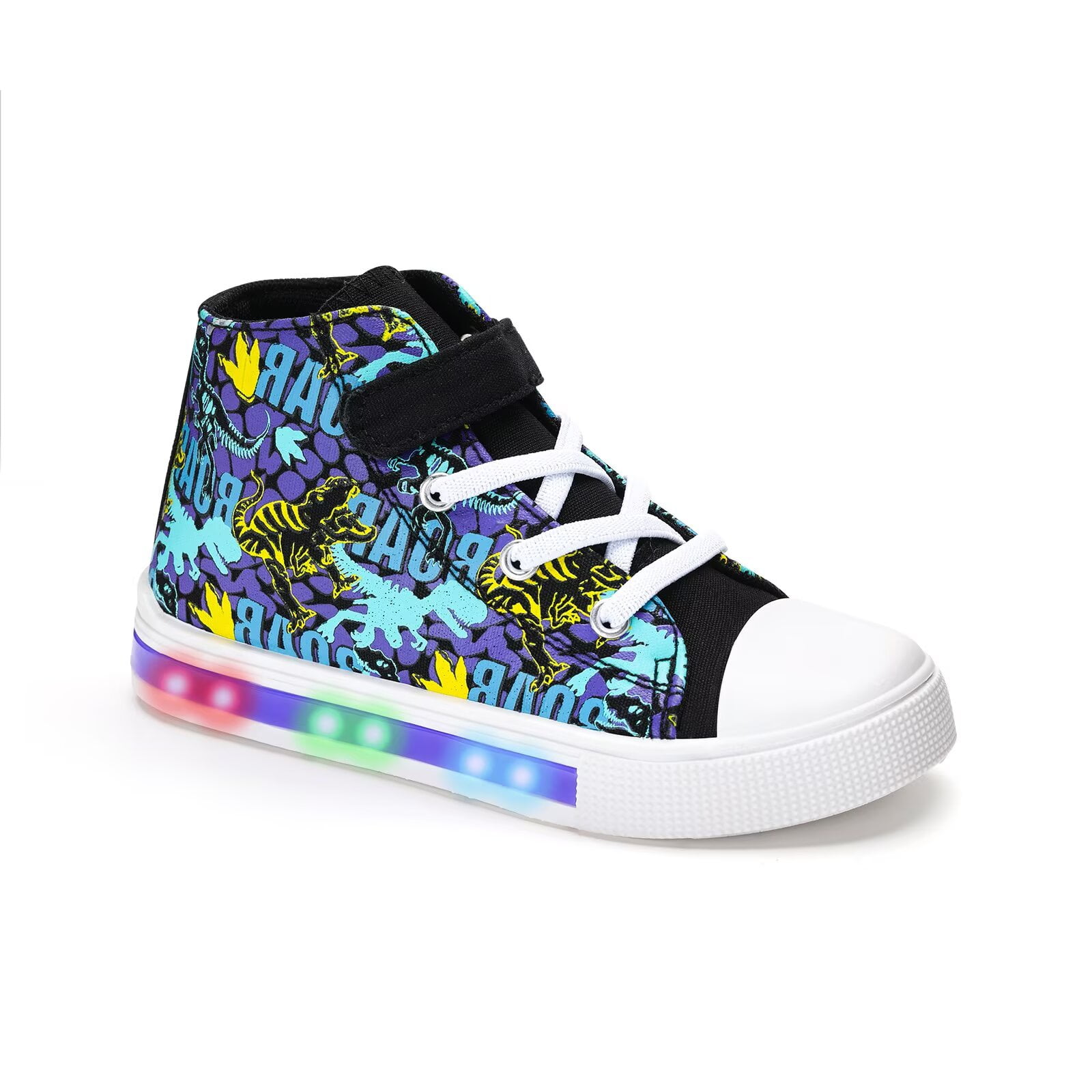 Kids Toddler Light Up Sneakers Girls Boys Easy Fasten Canvas Shoes ...
