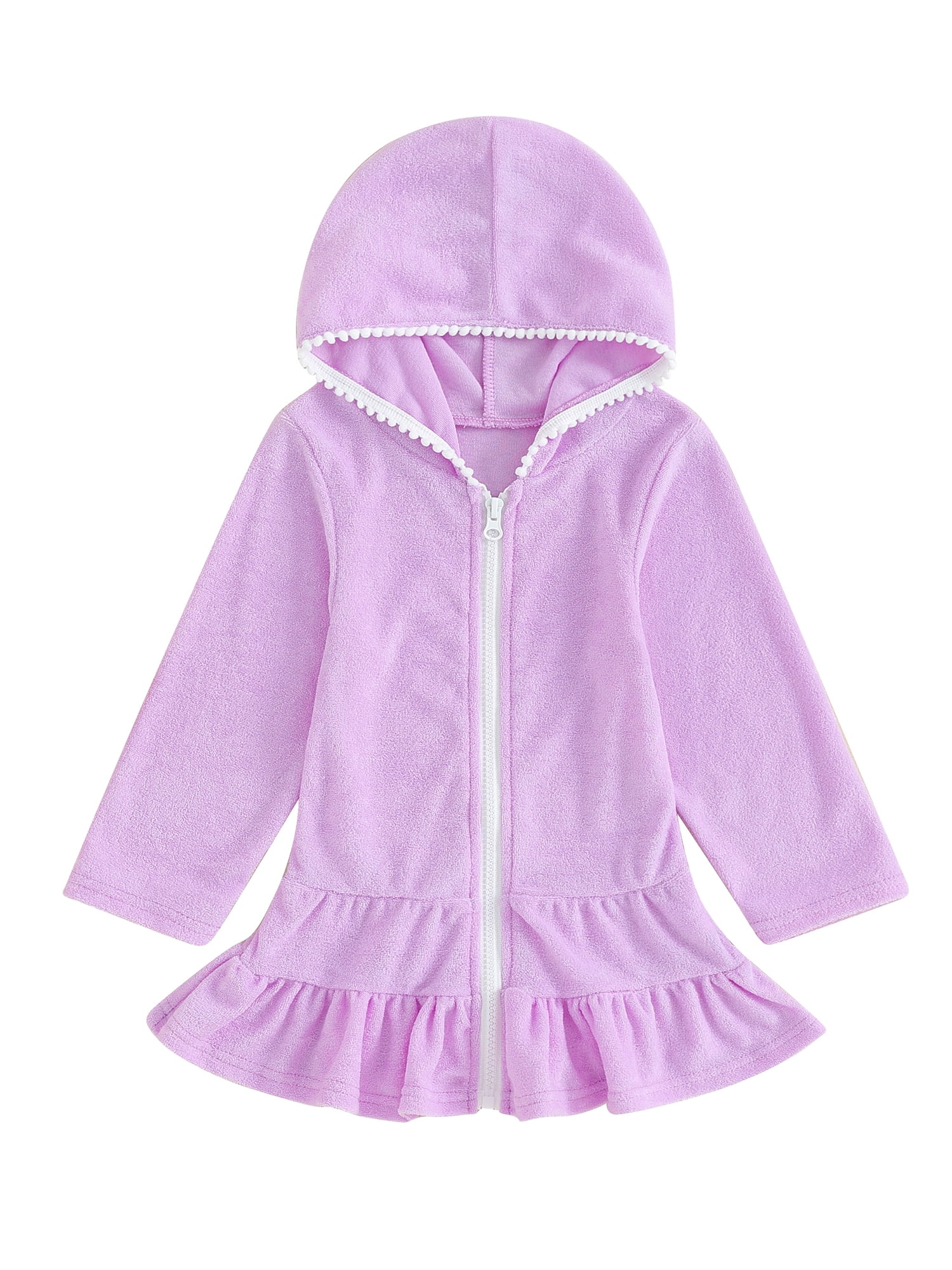 Kids Toddler Little Girl Swim Cover Up Dress Towel Terry Swimsuit Wraps ...