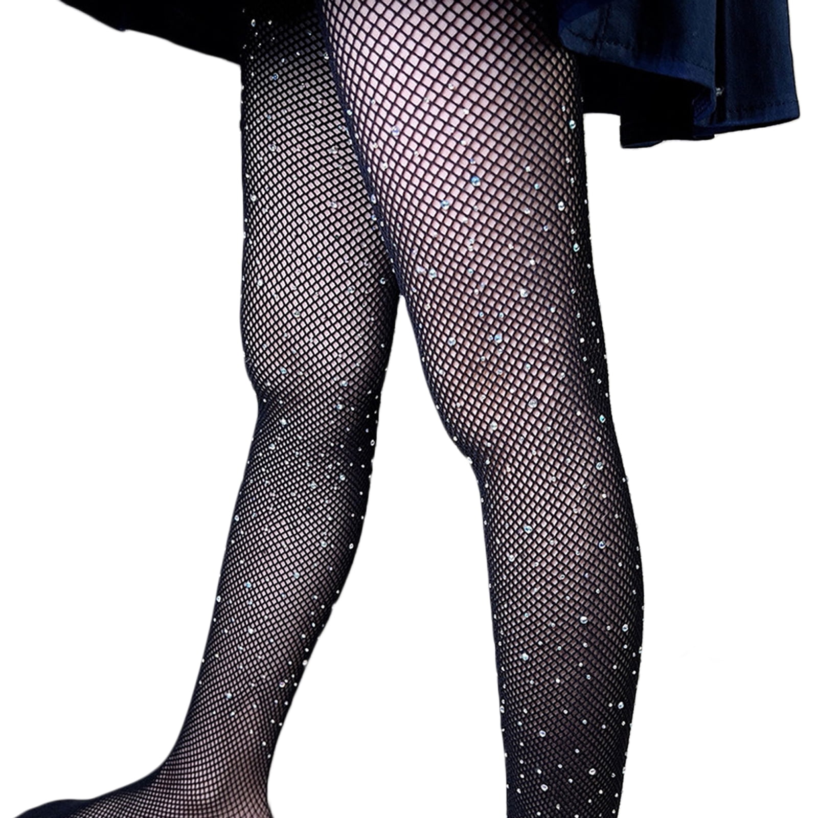 Kids Toddler Nylon Girls Fishnet Tights, Glitter Rhinestone Pantyhose ...