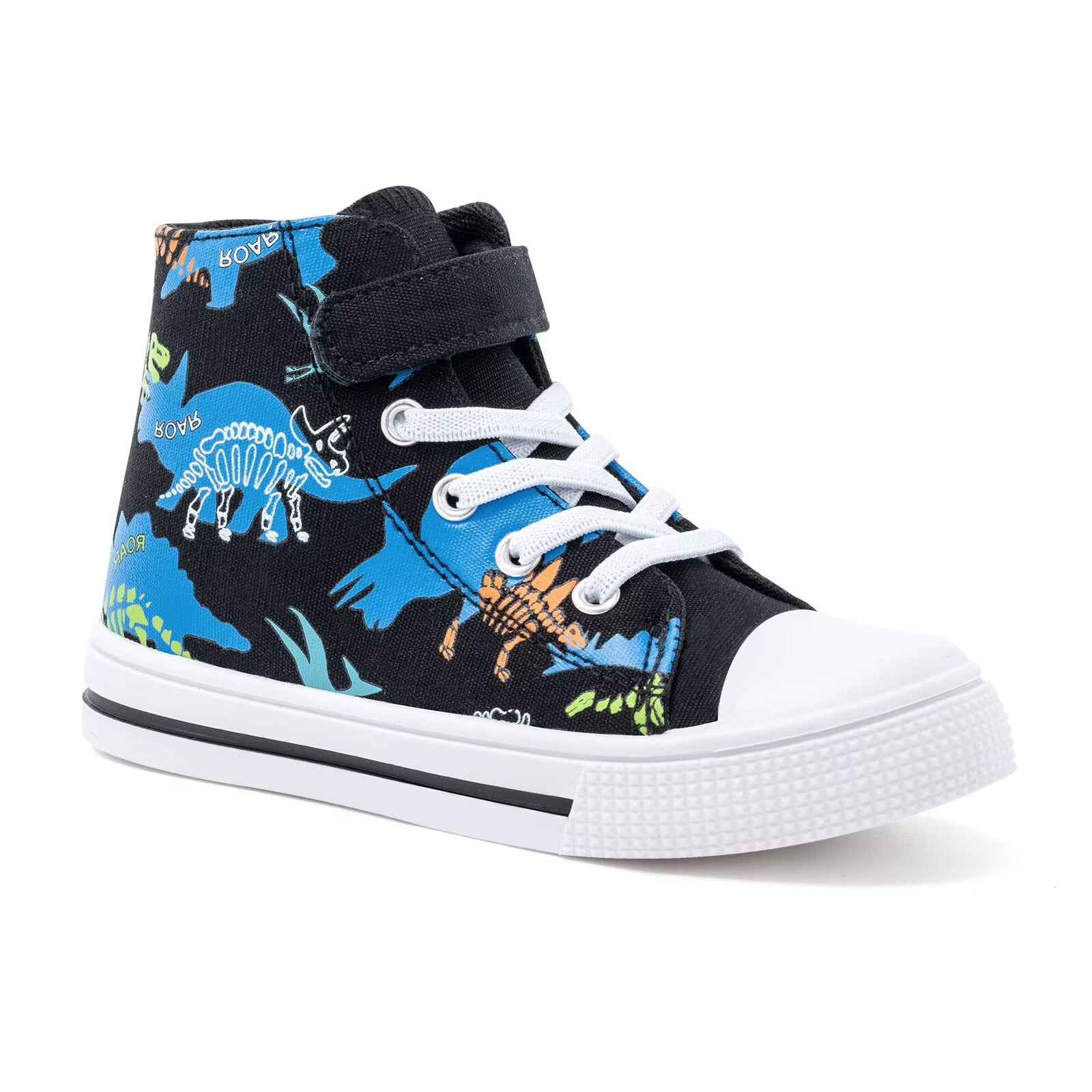 FUNCOO PLUS Toddler Kids Sneakers Boys High Top Canvas Shoes, Dinosaur ...