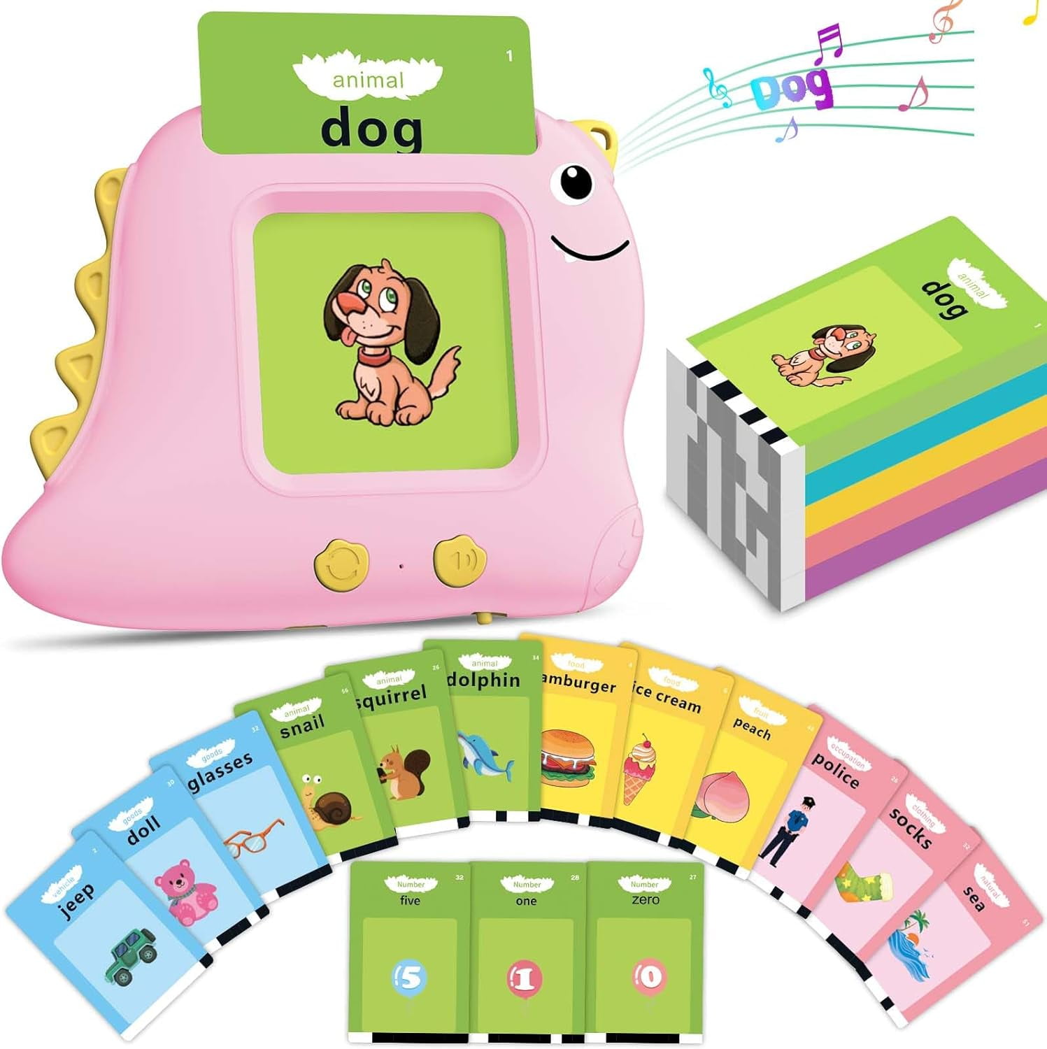 Kids Toddler Talking Flash Cards with 224 Sight Words Upgraded Toddler ...