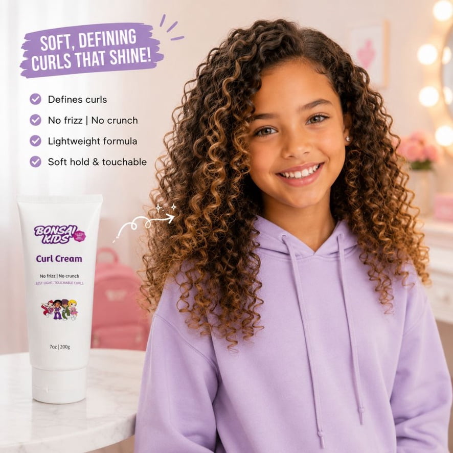 Bonsai Kids, Girls Curl Cream, 7oz, Fine to Thick, Wavy Curly - Walmart.com