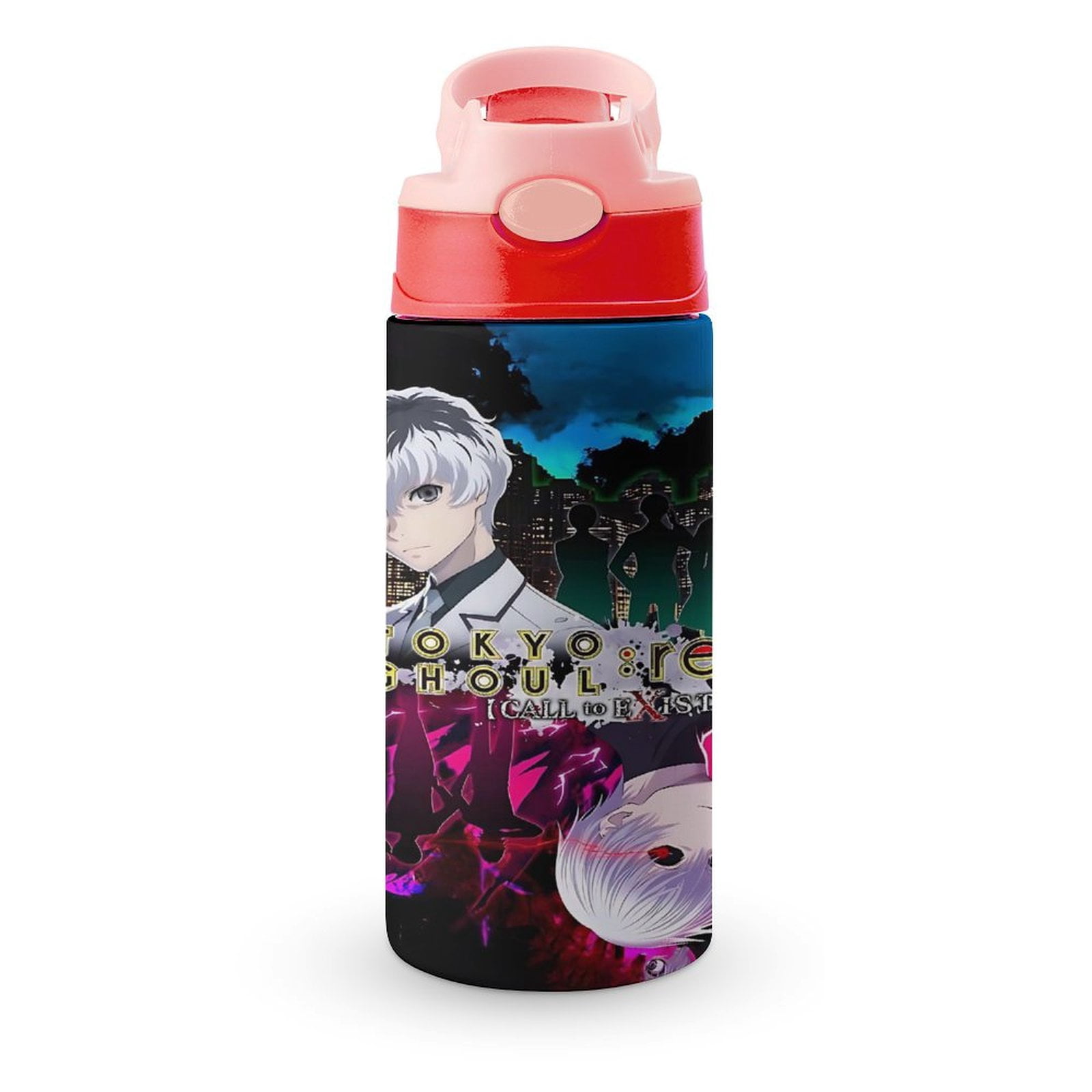 Kids Tokyo Ghoul Water Bottle with Straw Lid Vacuum Insulated Stainless ...