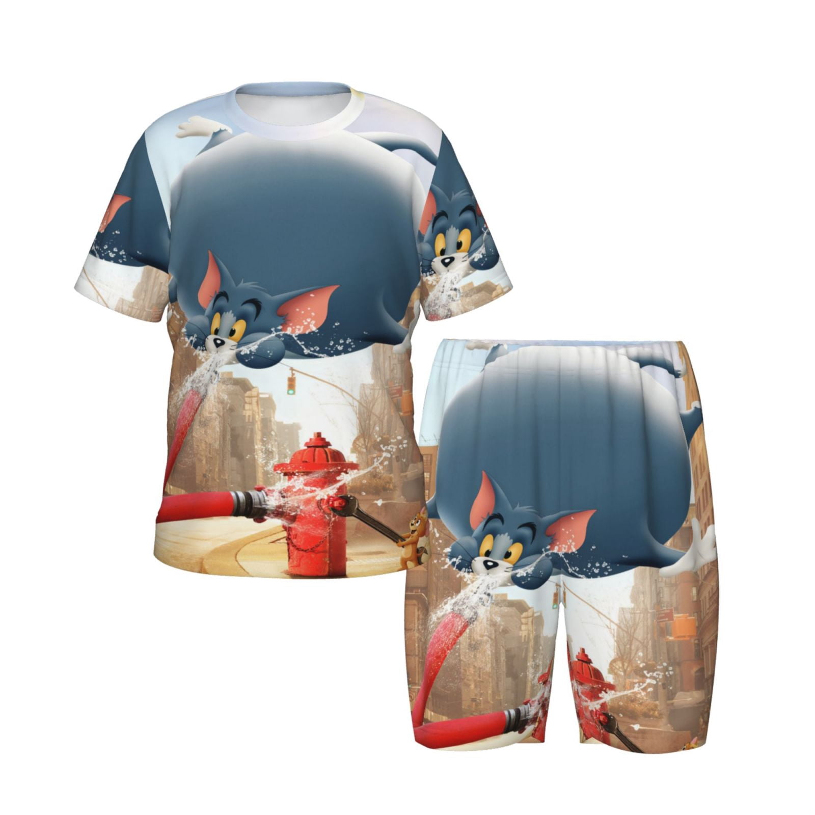 Kids Tom Cat Jerry Shirt And Short Set Cartoon Printed Pajamas Set ...