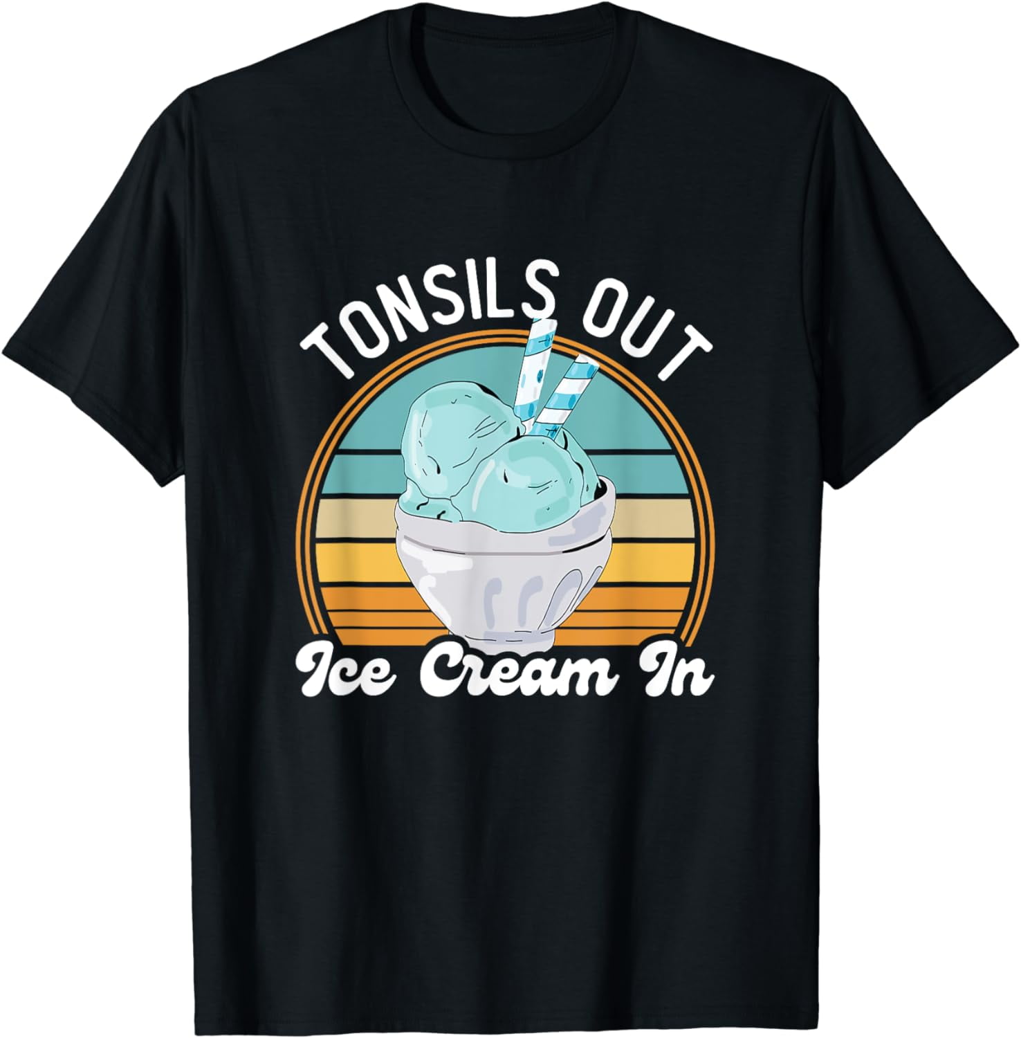 Kids Tonisllectomy Recovery Surgery Tonsils Out Ice Cream In T-Shirt ...