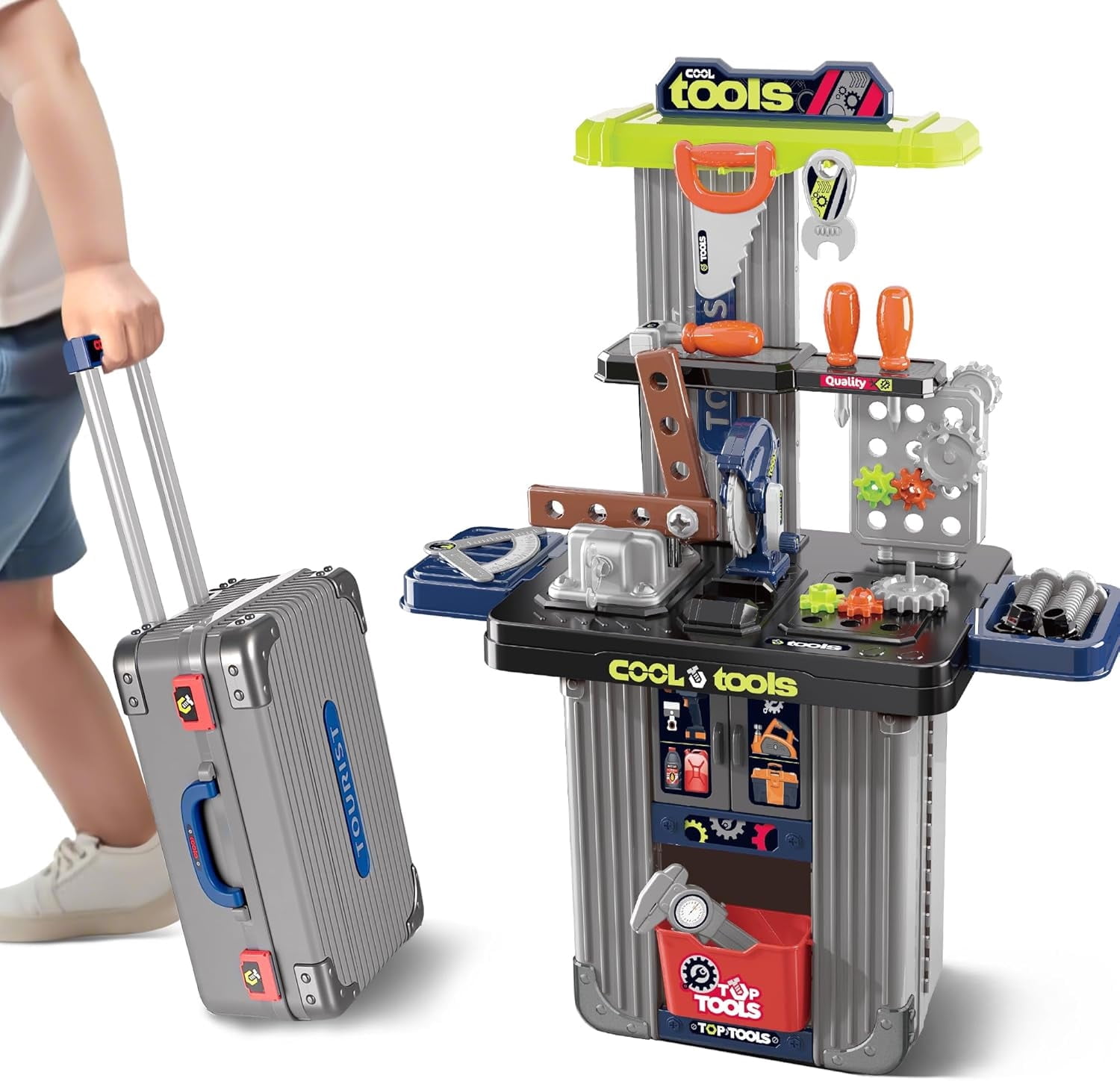 Kids Tool Bench Set, Pretend Play Construction Workbench Toys for ...