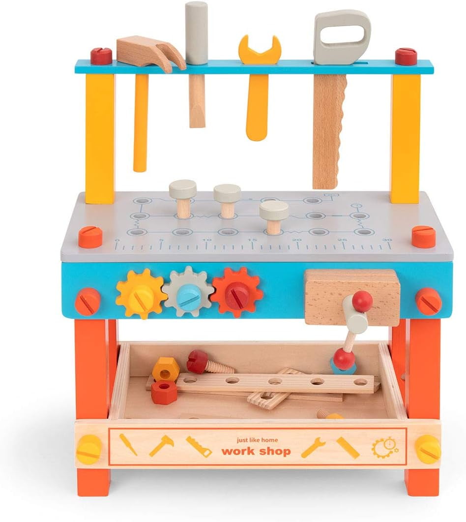 Kids Tool Bench Small Kids Workbench Wooden Toddler Workbench Pretend ...