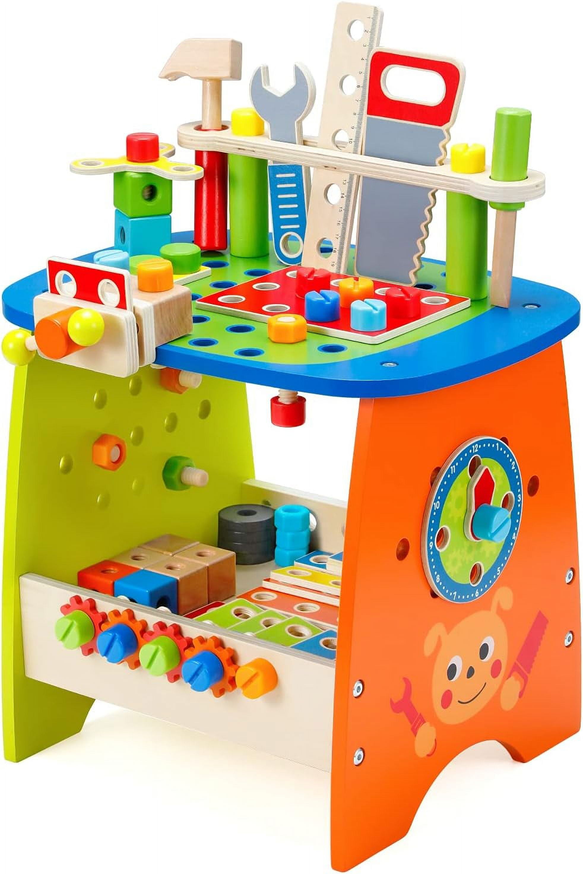 Kids Tool Set: 89Pcs Wooden Toddler Tool Workbench Toy Set with ...