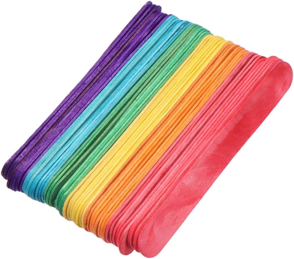 Kids Tools 200pcs Colored Wooden Sticks Craft Making Sticks Kids Decor ...