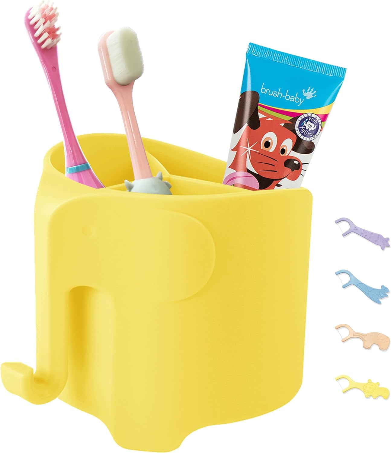 Kids Toothbrush Holder, Cute Elephant Toothbrush Holders for Toddler ...