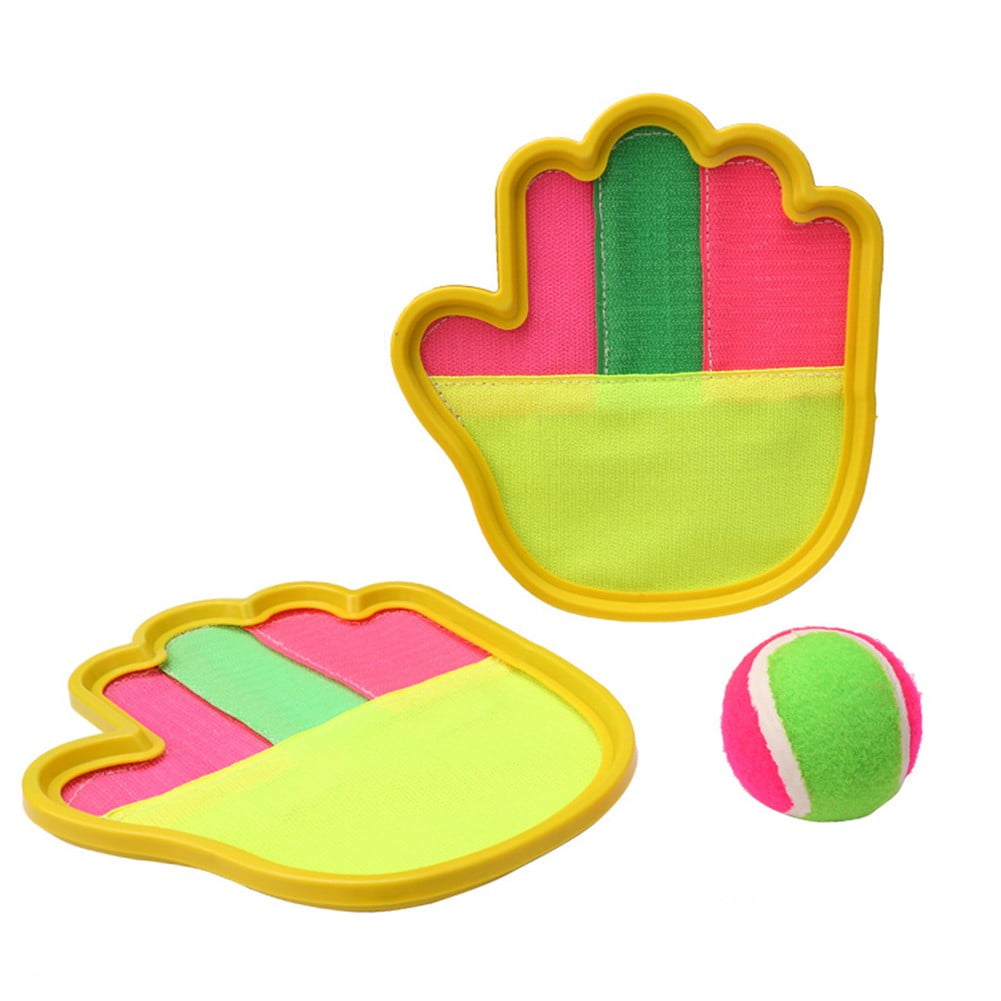 Kids Toss And Catch Ball Set Sticky Balls Beach Toys Baseball Training ...