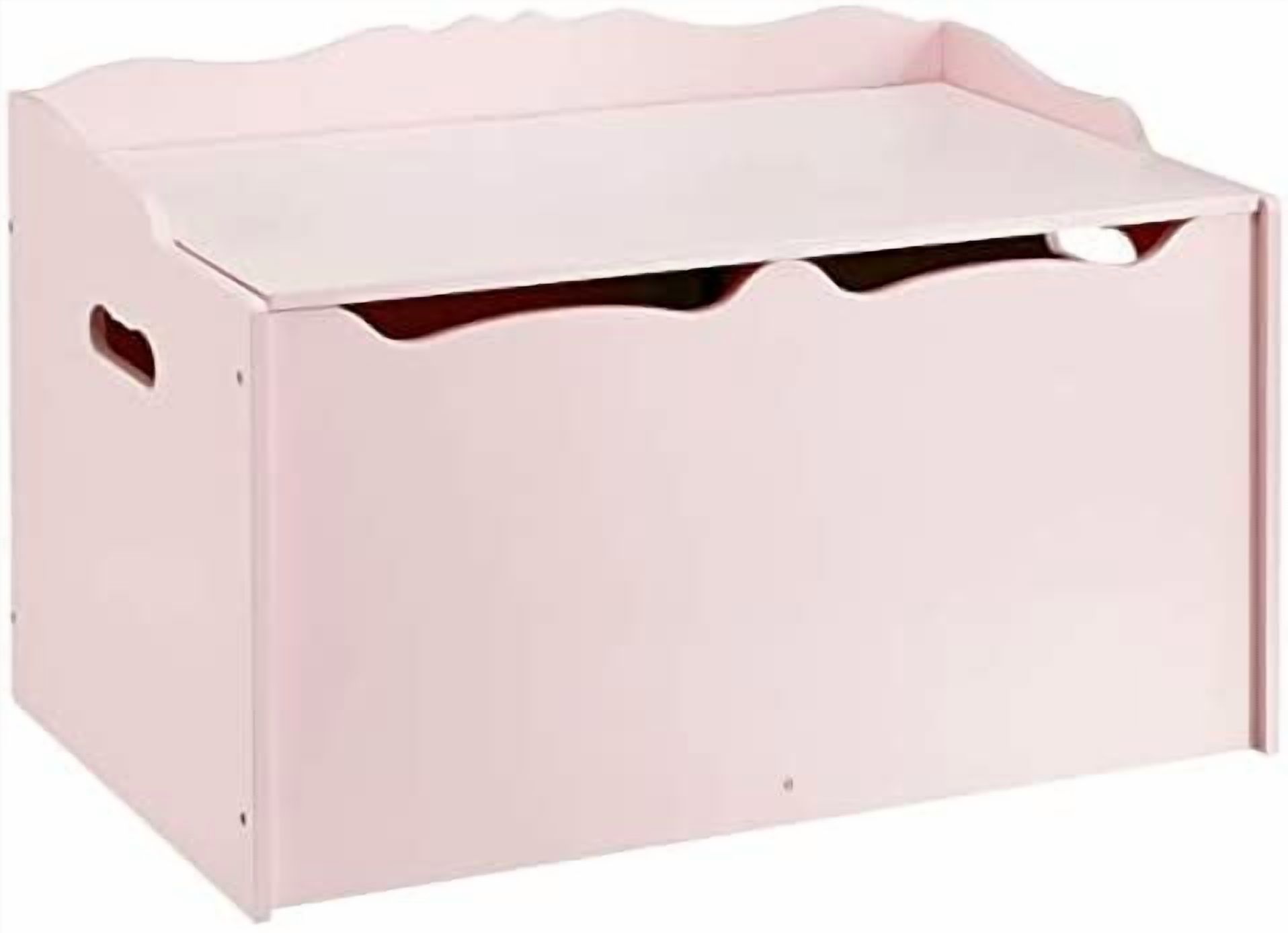 Kids Toy Box, Wooden Organizer Storage Chest, Pink, 30" x 18" x 19 ...