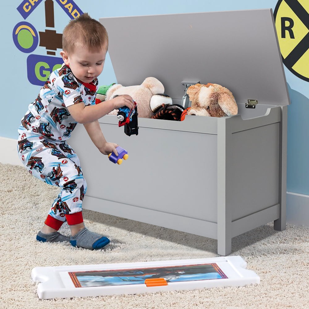 Kids Toy Chest, BTMWAY Wood Toy Box for Boys Girls, Toy Storage Chest ...