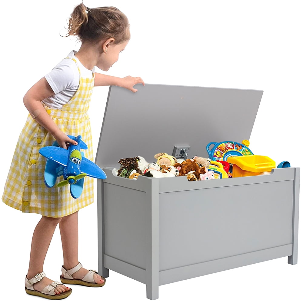 Kids Toy Chest, BTMWAY Wood Toy Box for Boys Girls, Toy Storage Chest ...