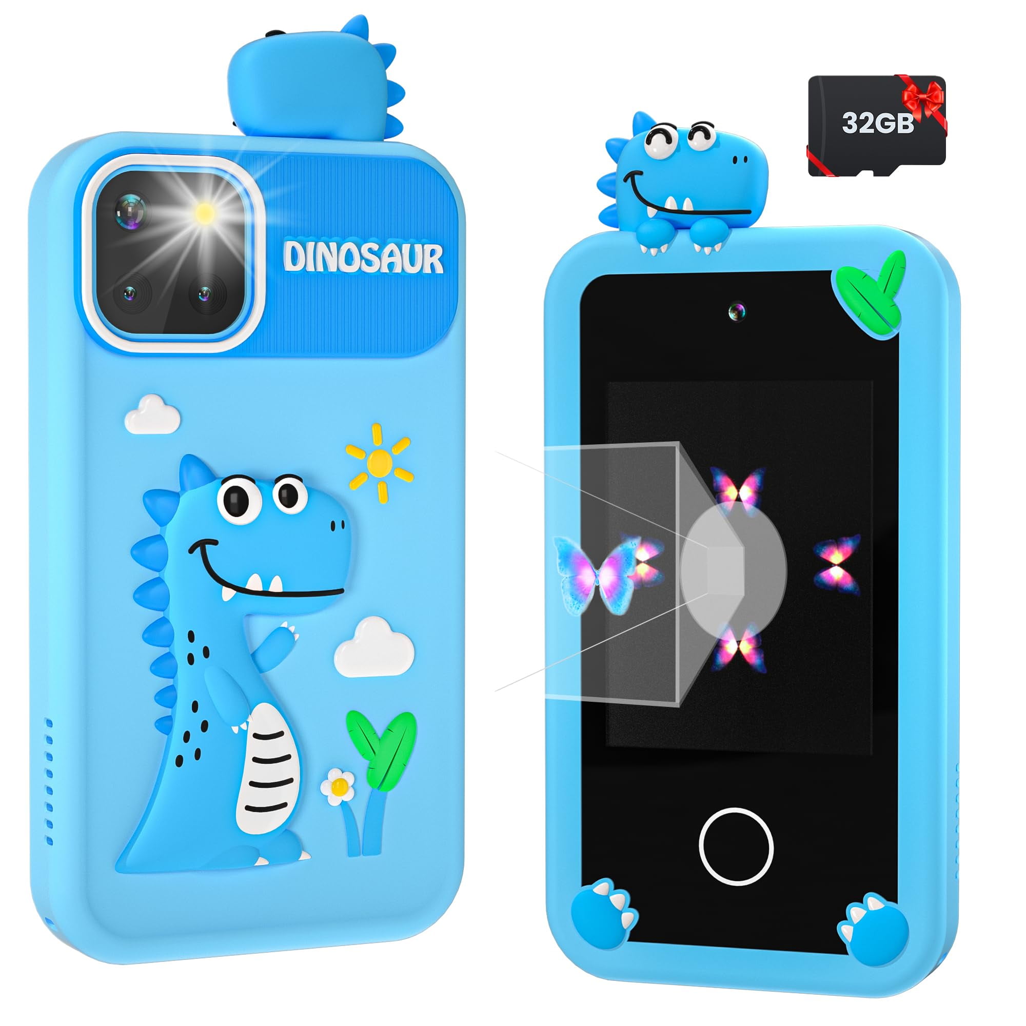 Hoofun Kids Smart Phone for Boys with 32G Card & Holographic Pyramid ...