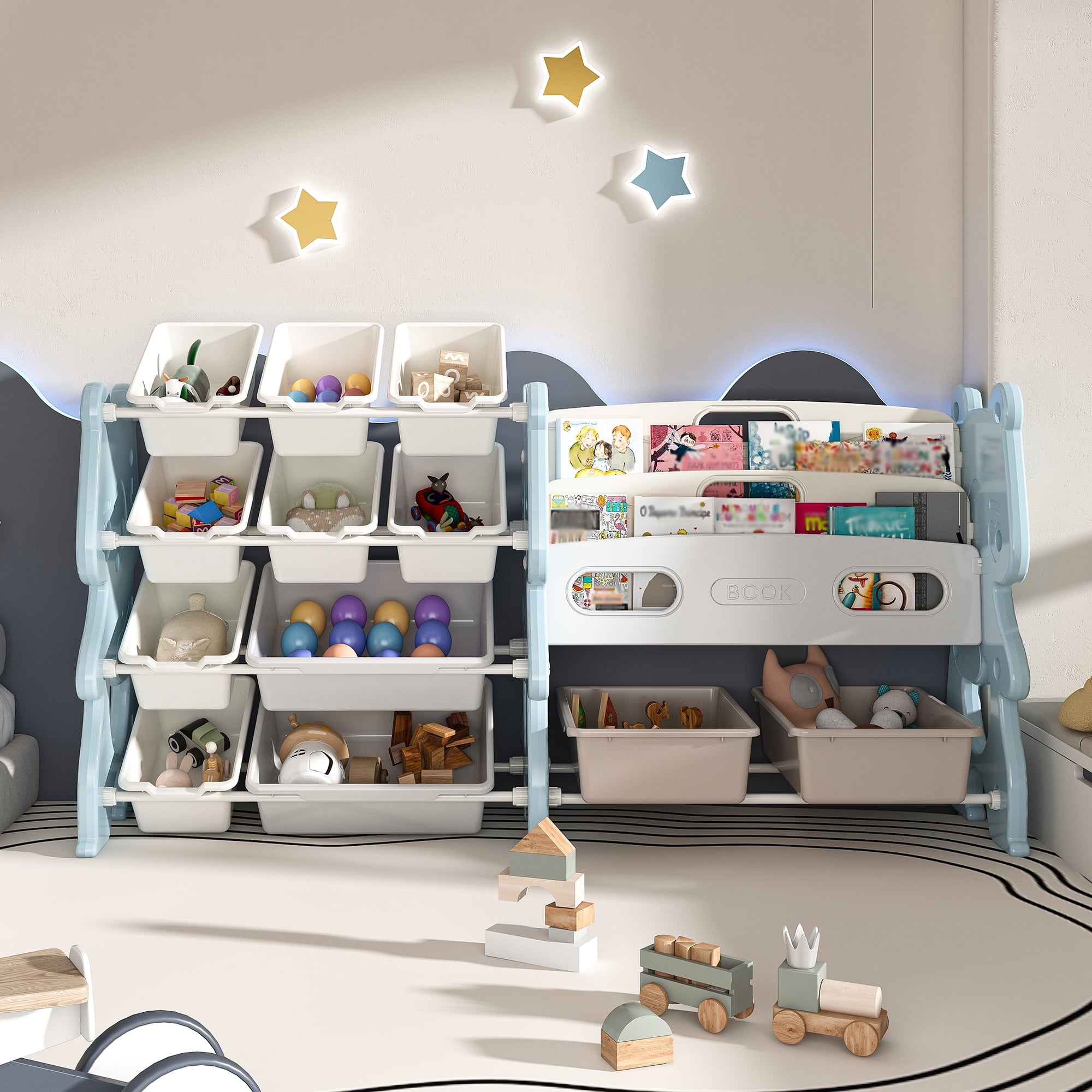 Kids Toy Storage Organizer with 12 Removable Toy Bins, Toy Organizer ...