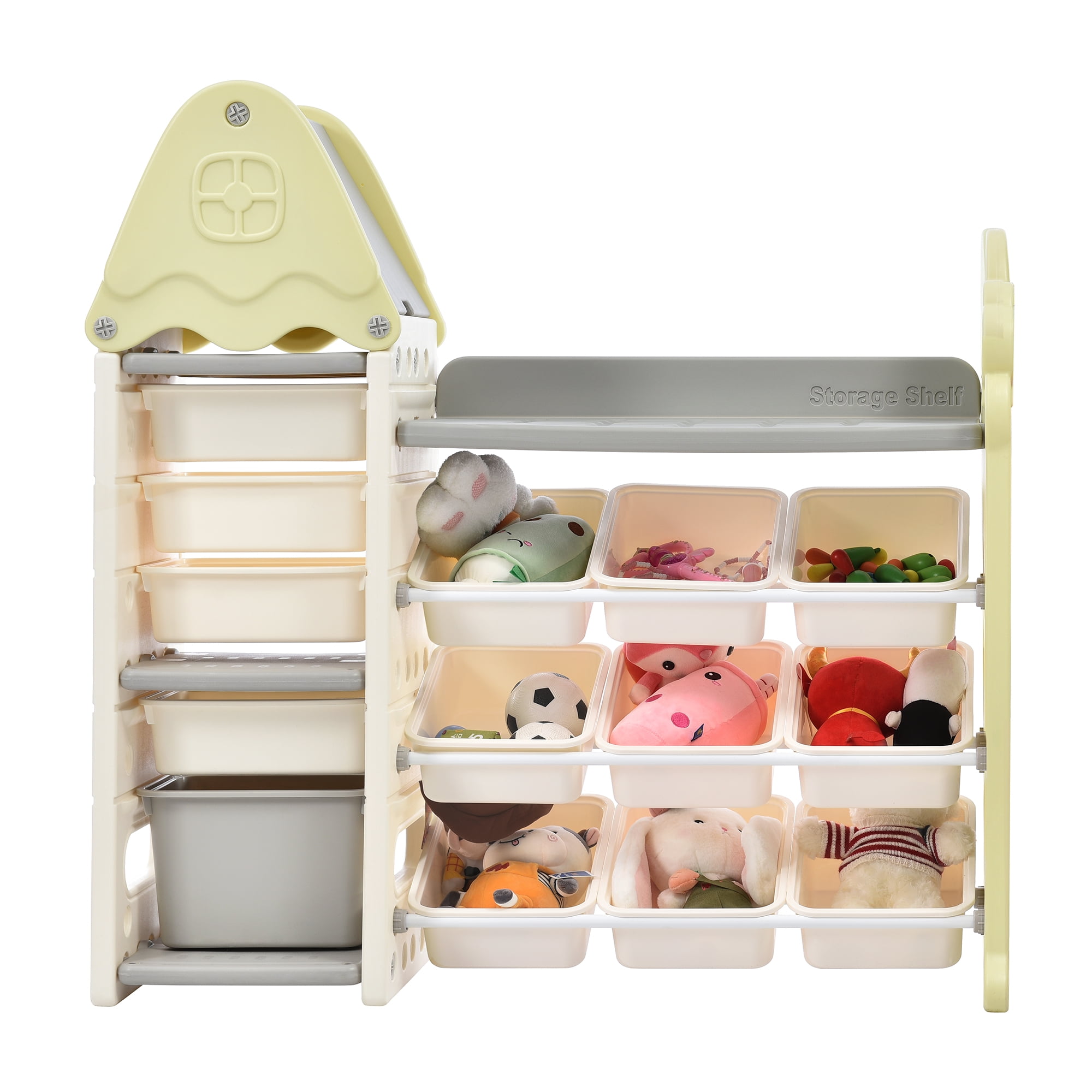 Kids Toy Storage Organizer with 14 Bins, Multi-functional Nursery ...