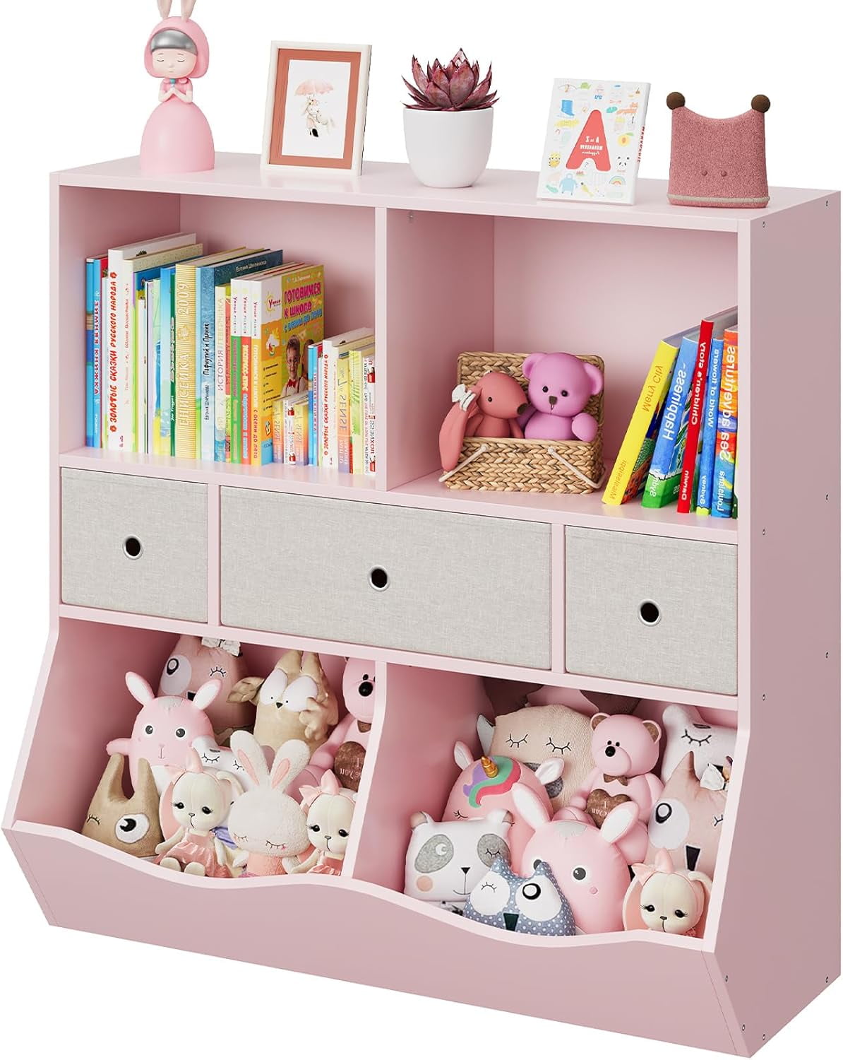 Kids Toy Storage Organizer with 3 Movable Drawers, 3 Tier Children ...