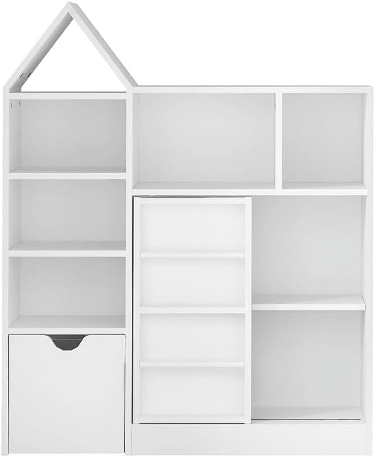 Kids Toy Storage Organizer & Bookshelf, Floor Storage Cabinet Toy Chest ...