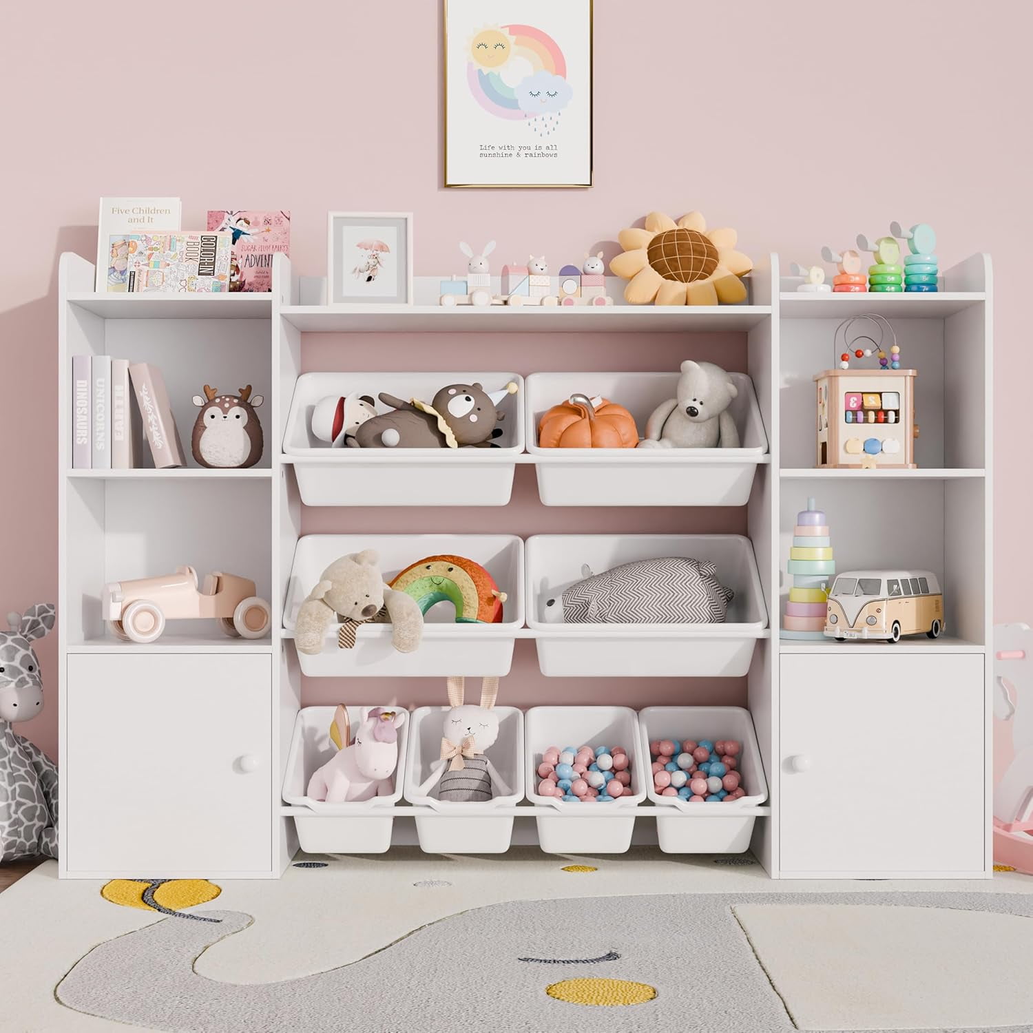 Kids Toy Storage Organizer with Removable Toy Bins, Tiered Toy ...