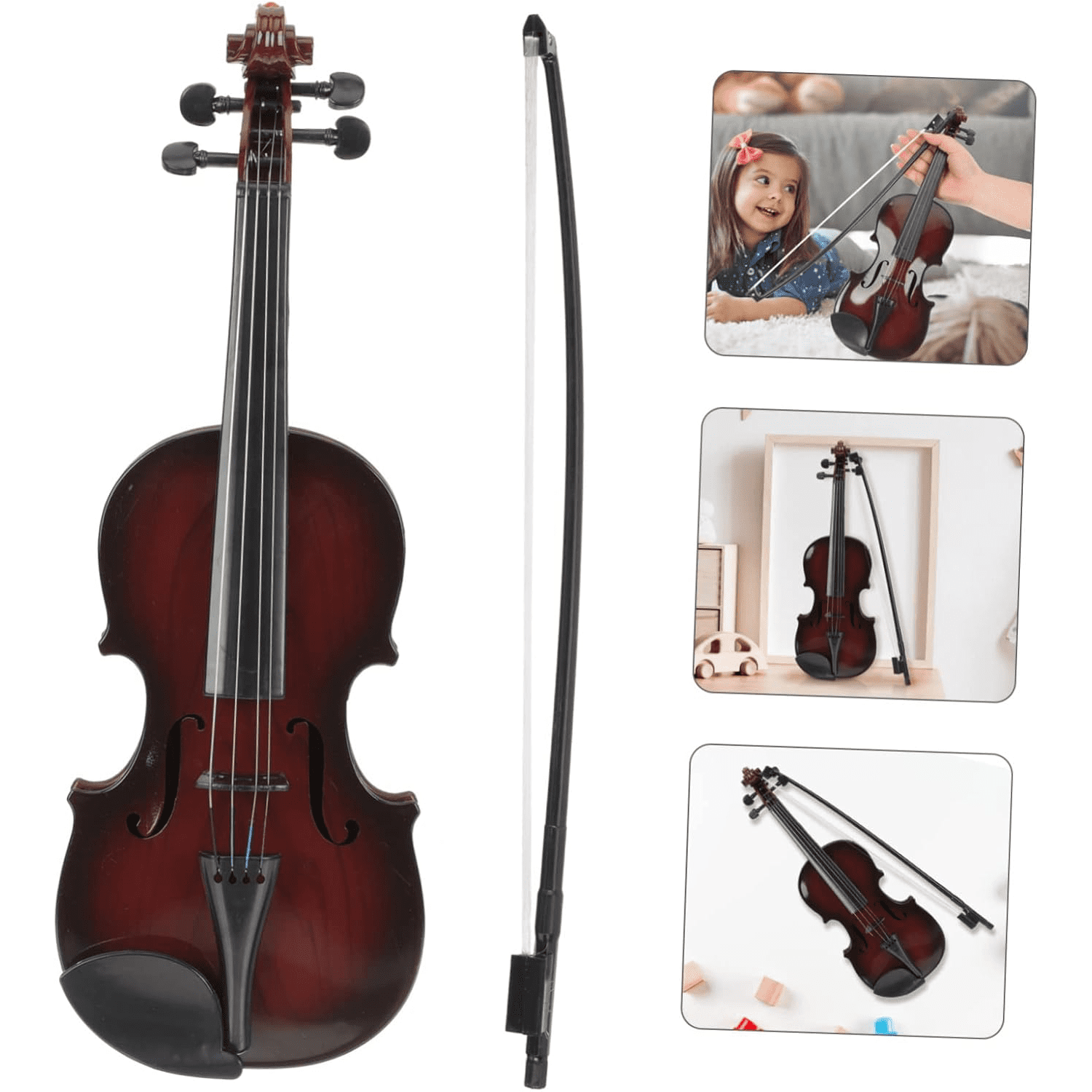 Kids Toy Violin with 4 Adjustable Strings,Violin Kids Beginner With ...