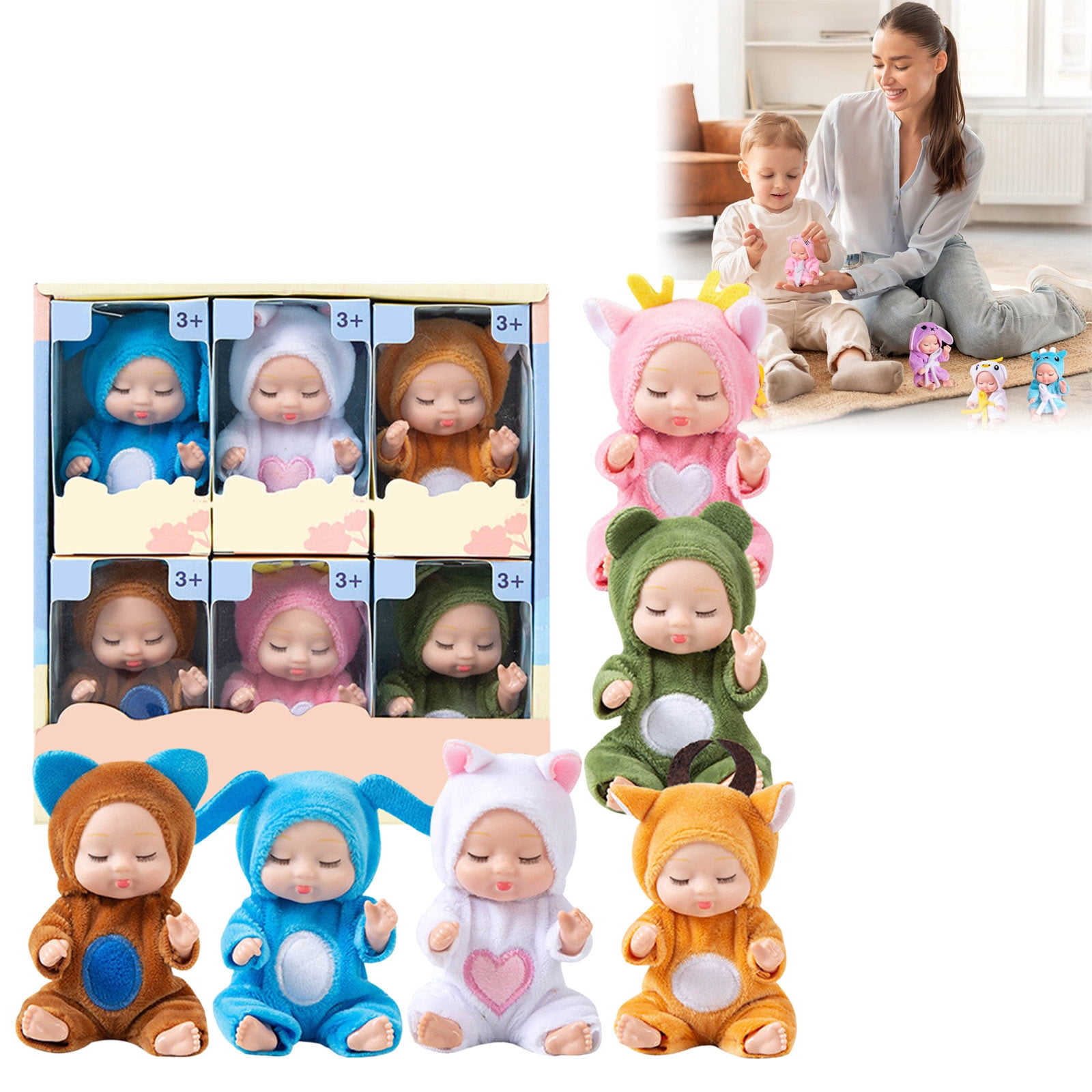 Kids Toys, 6 Packs Baby Dolls,4 Inch Mini Doll Dolls Dolls Cute Kids ...