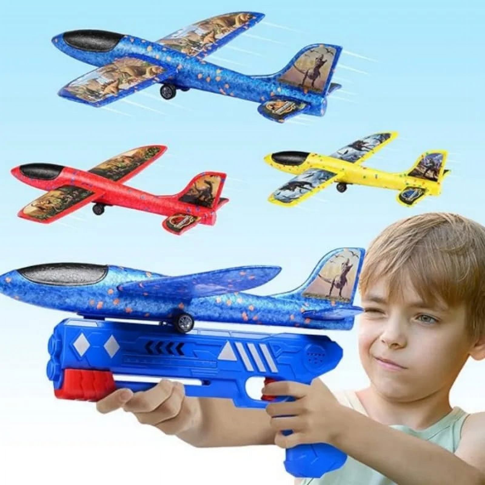 Kids Toys Catapult Plane Gun-style Launching Aircraft Gunner Throwing ...