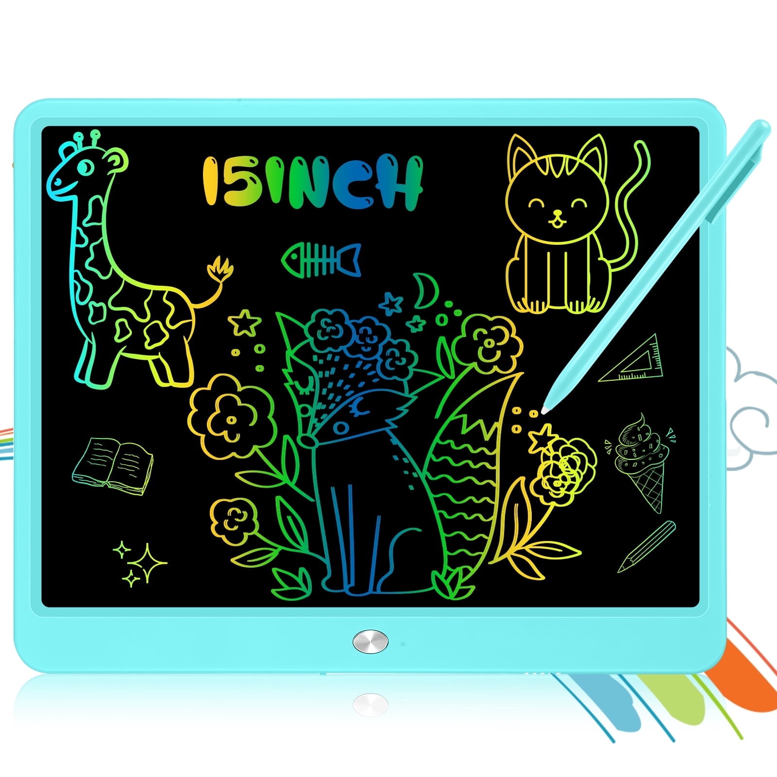Decute Blue LCD Writing Tablet, 15in Pink Erasable Toddlers Doodle ...