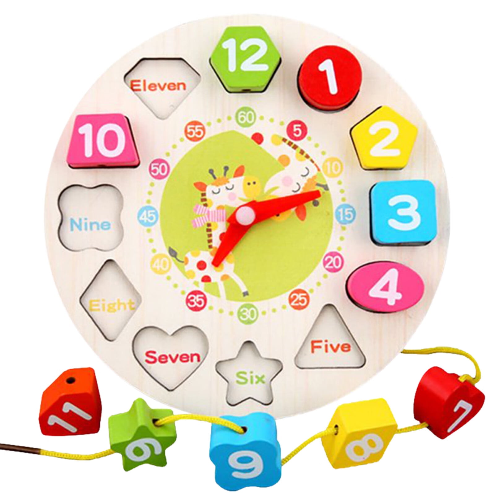 Kids Toys Preschool Shape Sorting Clock Wooden Early Education Teaching ...