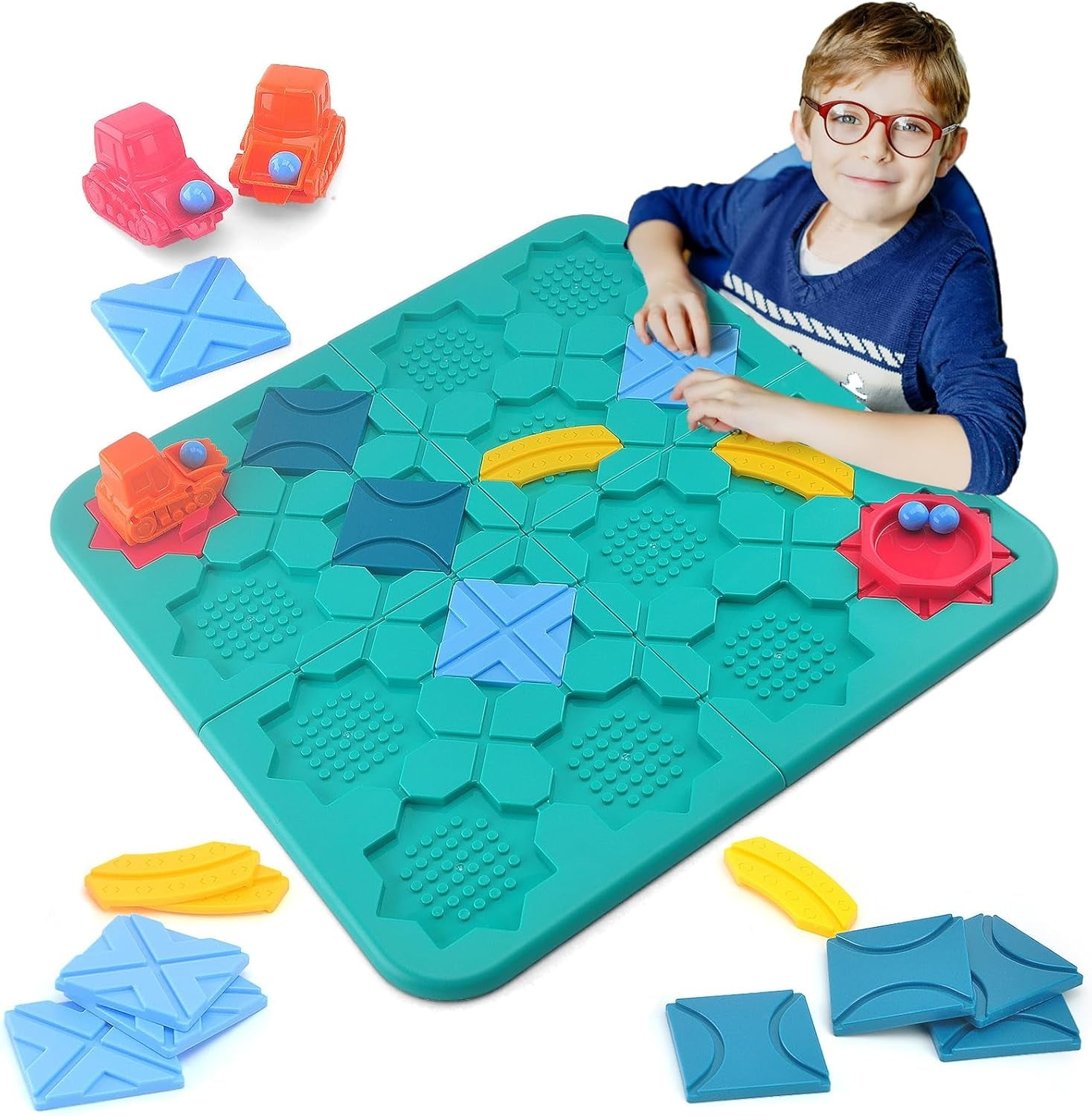 Kids Toys STEM Board Games - Logic Road Builder Brain Teasers Puzzles ...