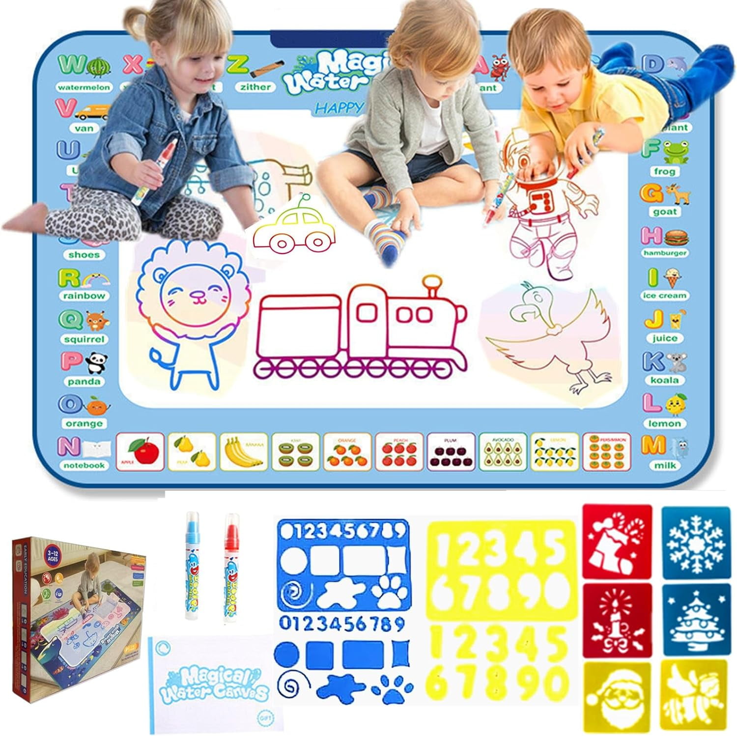 Kids Toys Water Doodle Mat Reusable 40 X 32 in Extra Large Painting ...