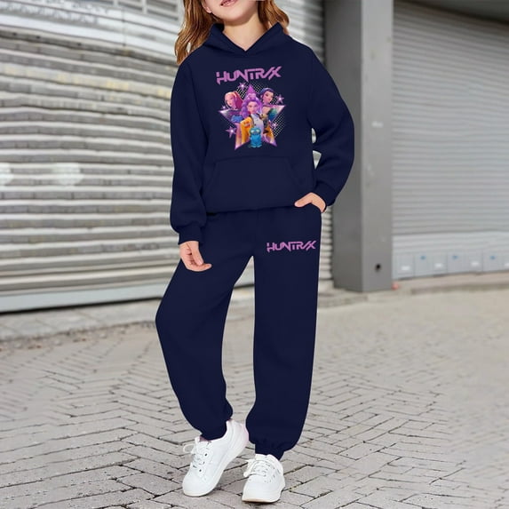 Kids Tracksuit Full 2 Piece Boys Girls Oversized Outfit Long Sleeve ...