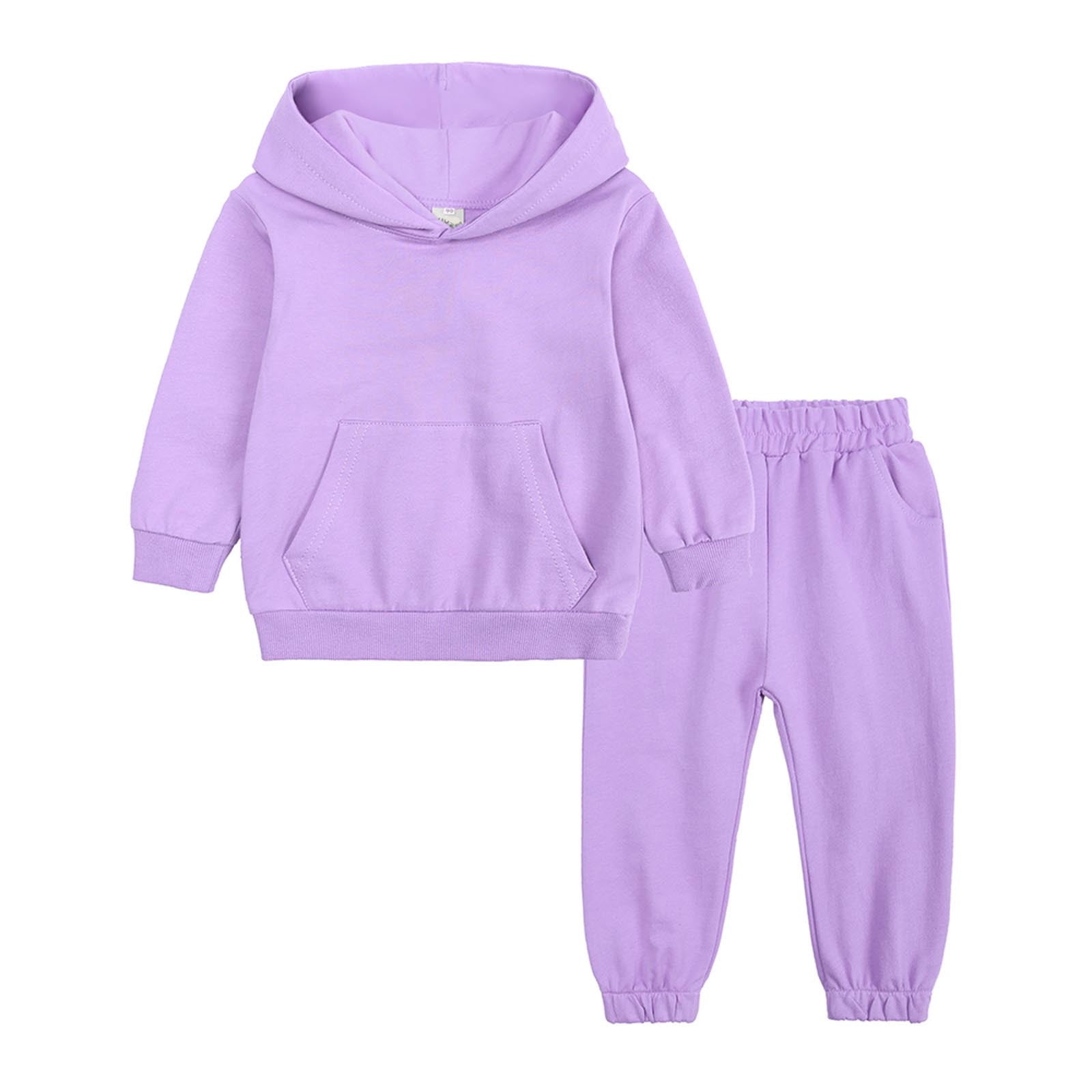 Kids Tracksuits 2 Piece Athletic Hoodie Sweatshirts Sweatpants Solid ...