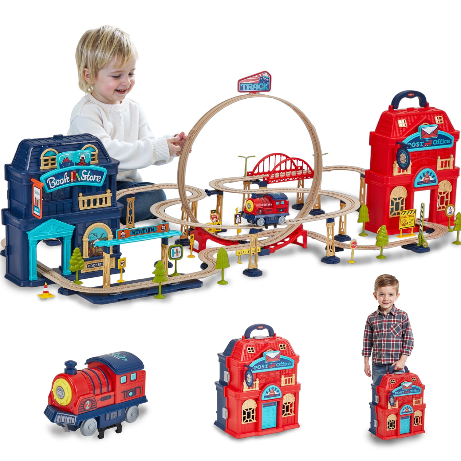 Lictin Train Track Toys for Toddler, 139PCS City Shop Train Track Set ...