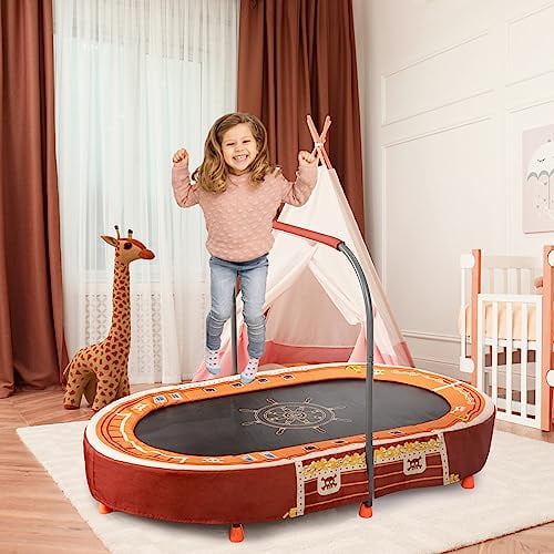 Kids Trampoline with Handle, Mini Rebounder Double Trampoline for 2 ...