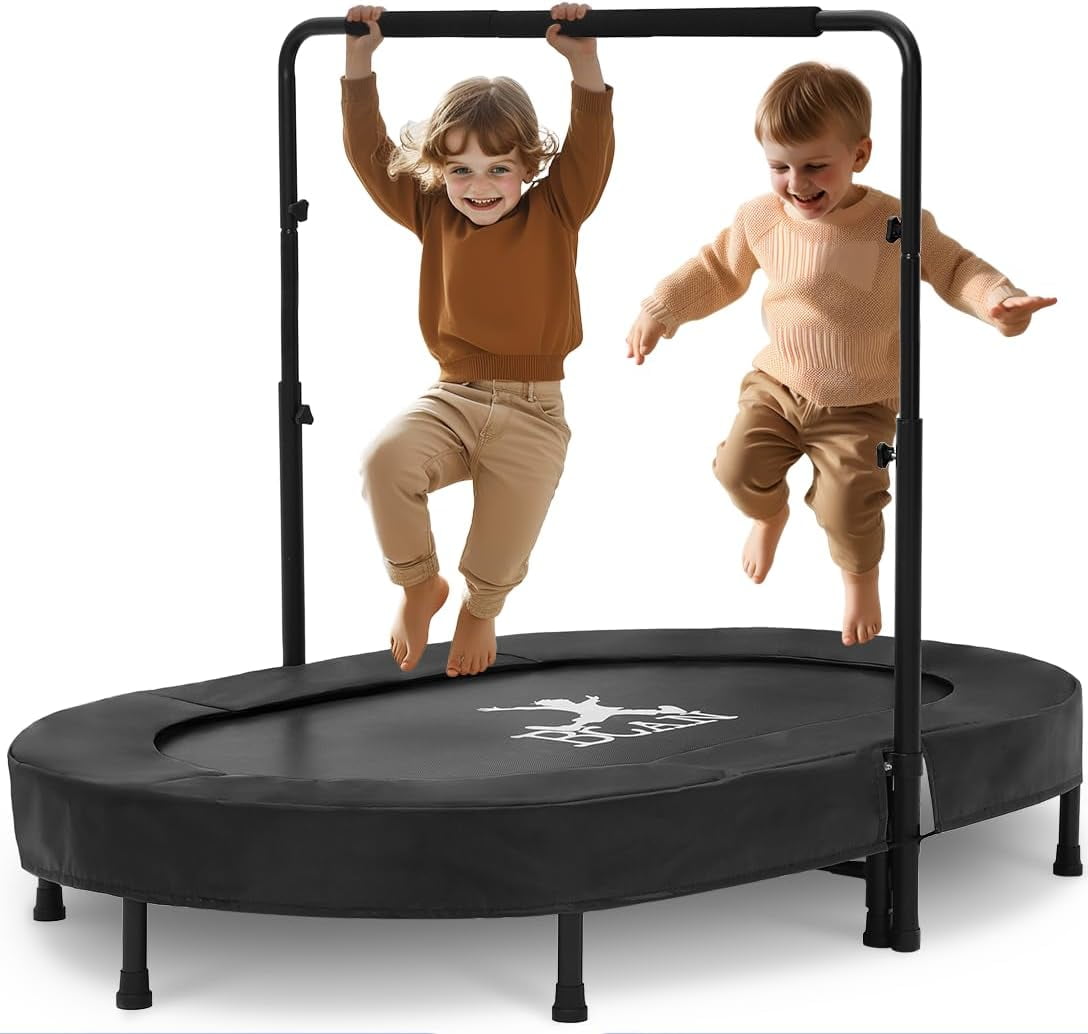 Kids Trampoline Indoor Double Kids Trampoline with Adjustable Handle ...
