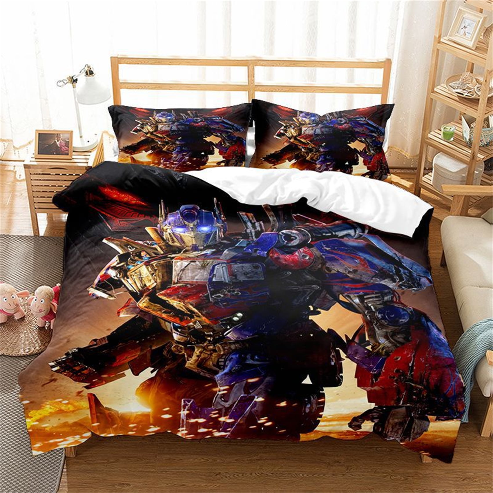 Kids Transformers Duvet Cover Set 3 Pieces Bumblebee Optimus Prime ...