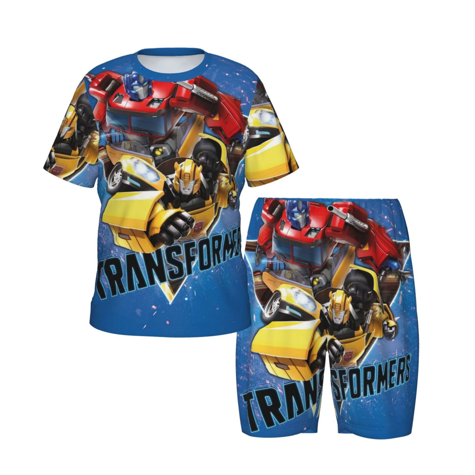 Kids Transformers Pajama Set Kids Cartoon Tee Shirt And Short Set 2PCS ...