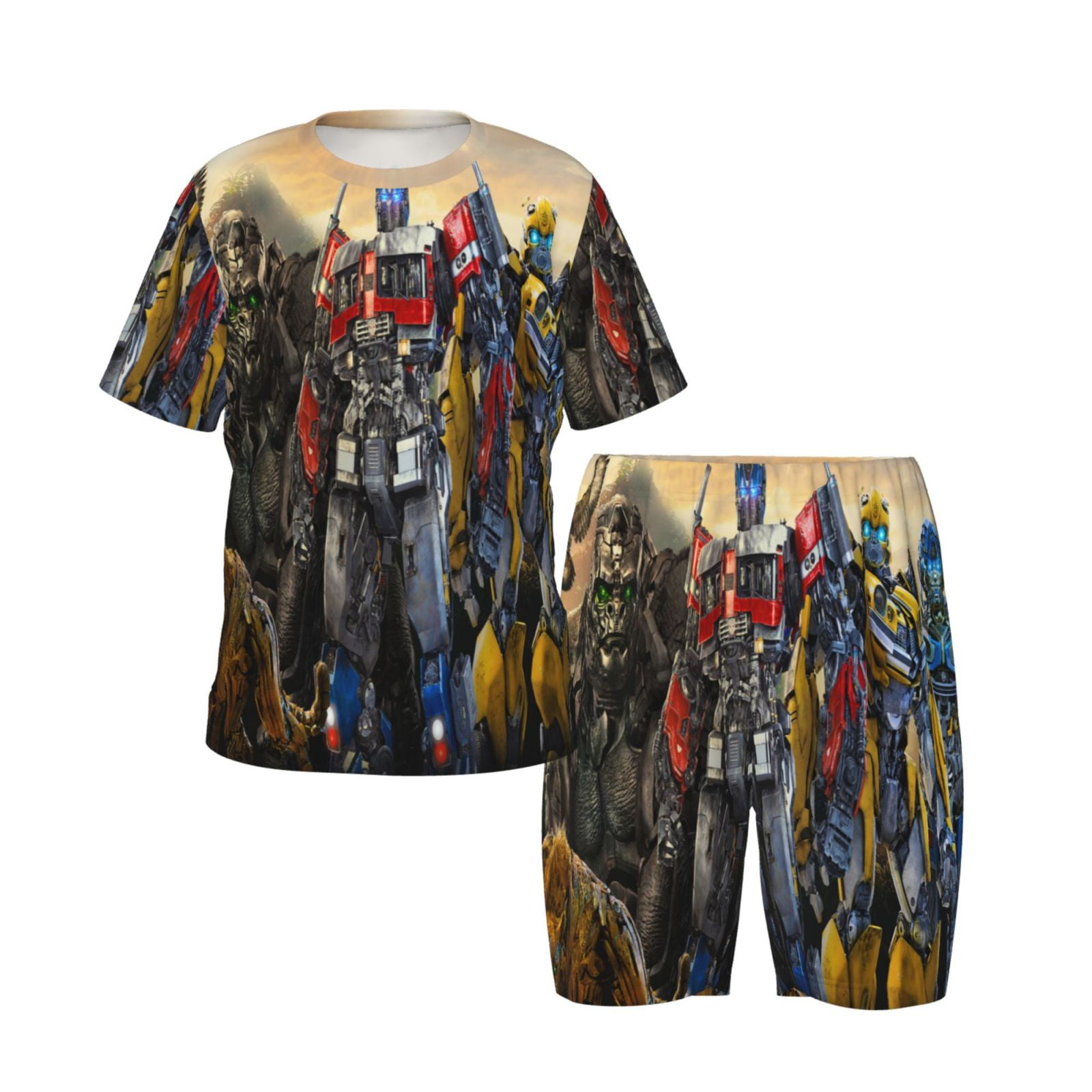 Kids Transformers Pajama Set Kids Cartoon Tee Shirt And Short Set 2PCS ...