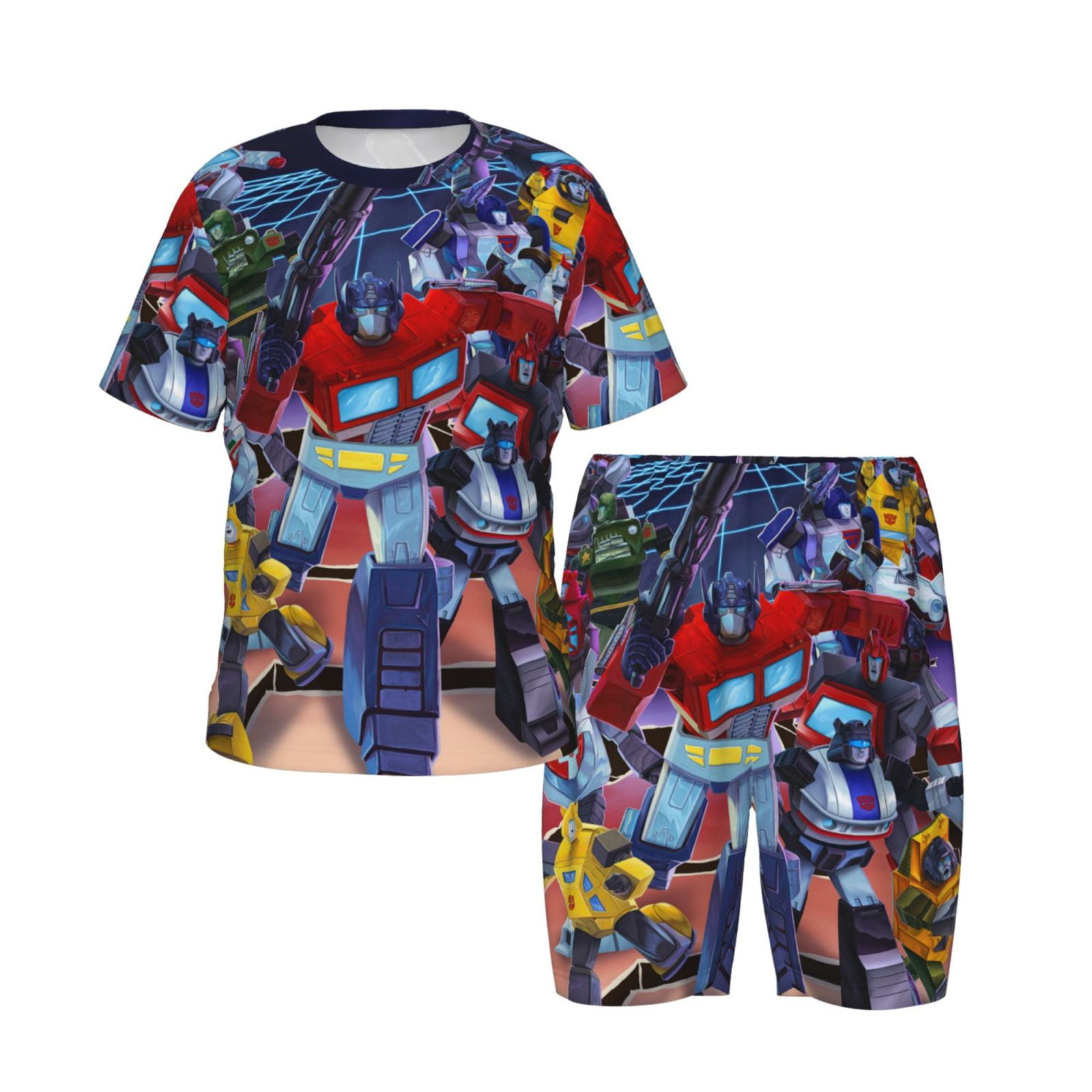 Kids Transformers Pajama Set Kids Cartoon Tee Shirt And Short Set 2PCS ...