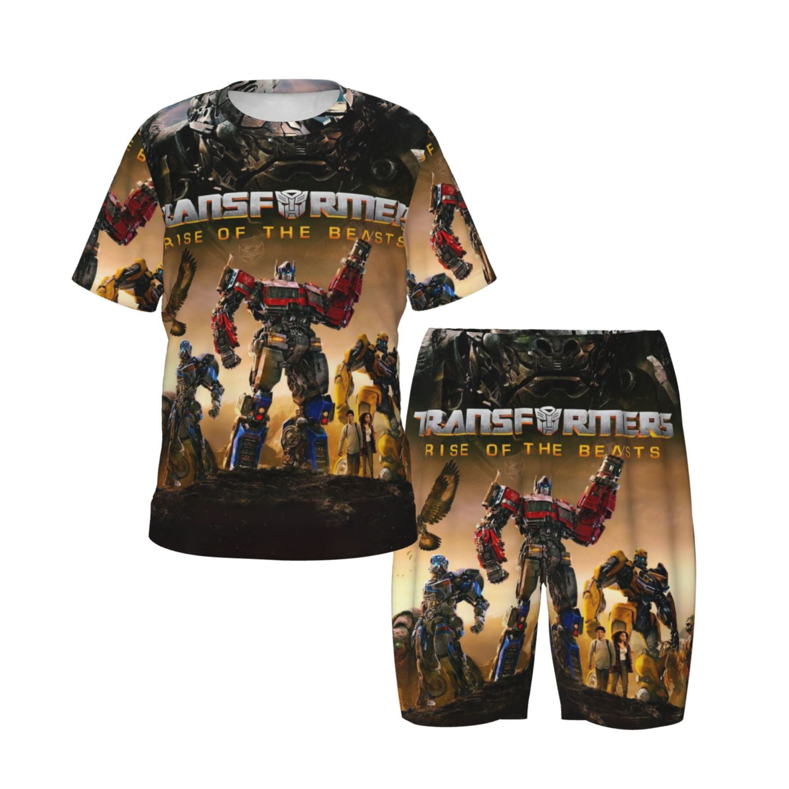 Kids Transformers Pajama Set Kids Cartoon Tee Shirt And Short Set 2PCS ...