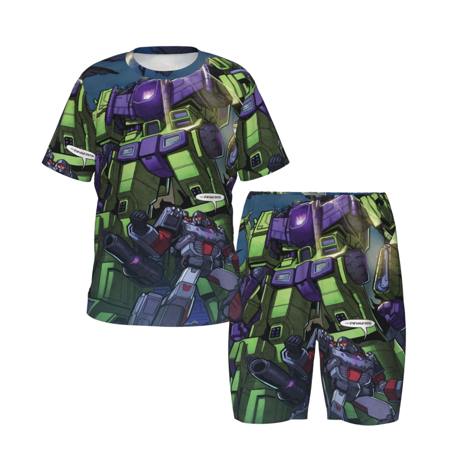 Kids Transformers Pajama Set Kids Cartoon Tee Shirt And Short Set 2PCS ...